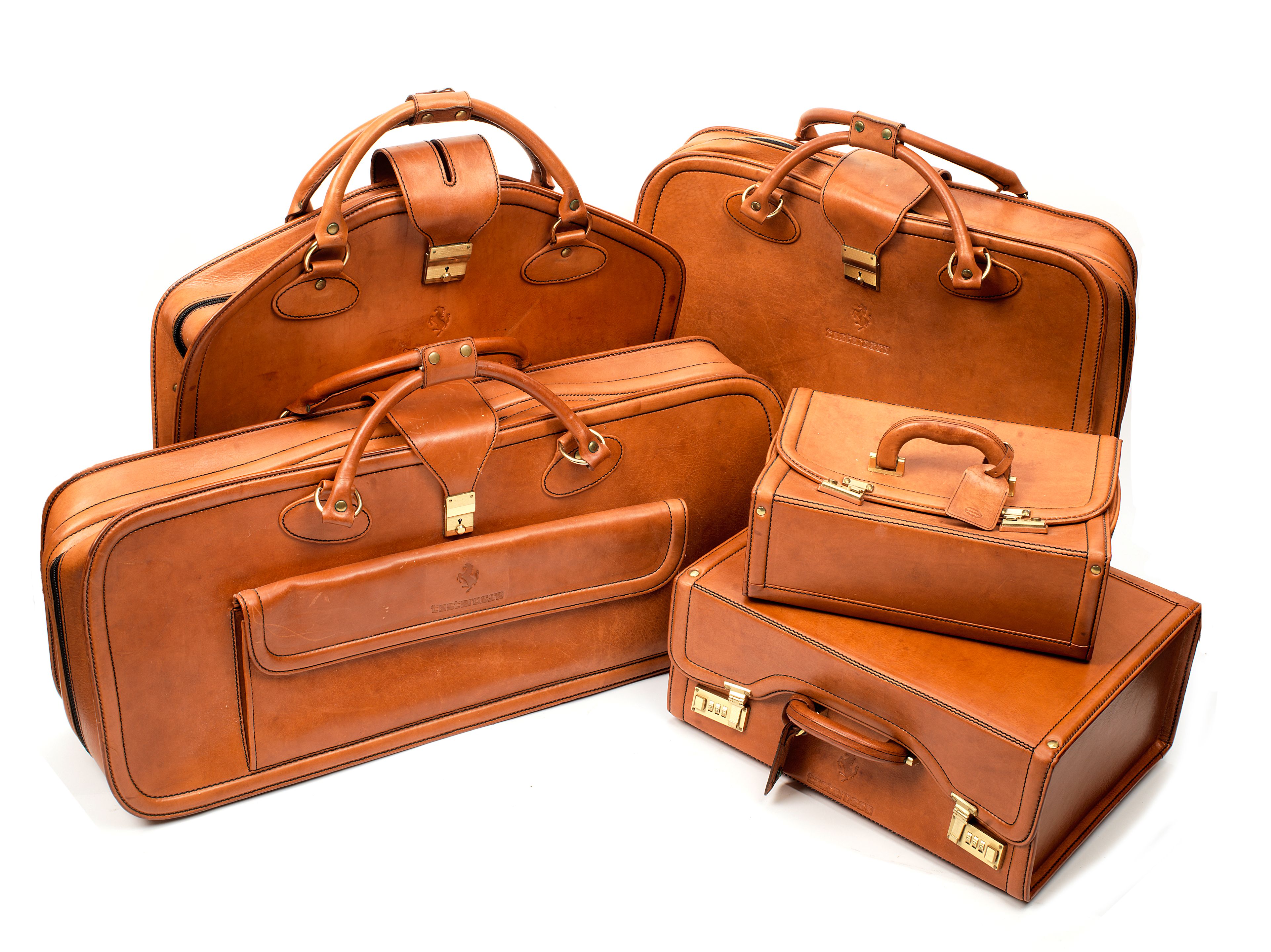 Bonhams Cars : A five-piece set of leather luggage for Ferrari ...