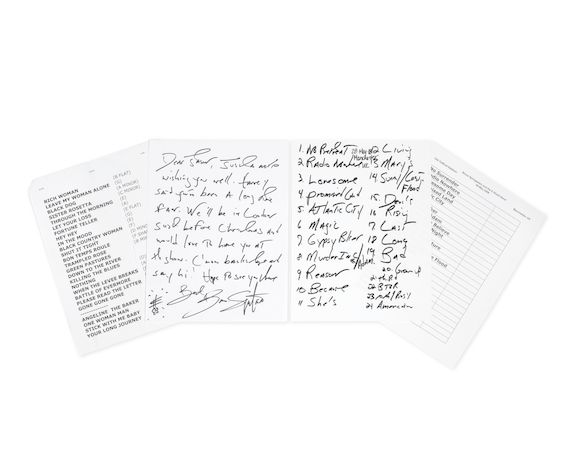 Bonhams : Bruce Springsteen: A Handwritten Letter and Set-List by Bruce ...
