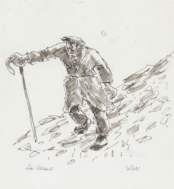 Bonhams : Sir Kyffin Williams R.A. (British, 1918-2006) Shepherd ...