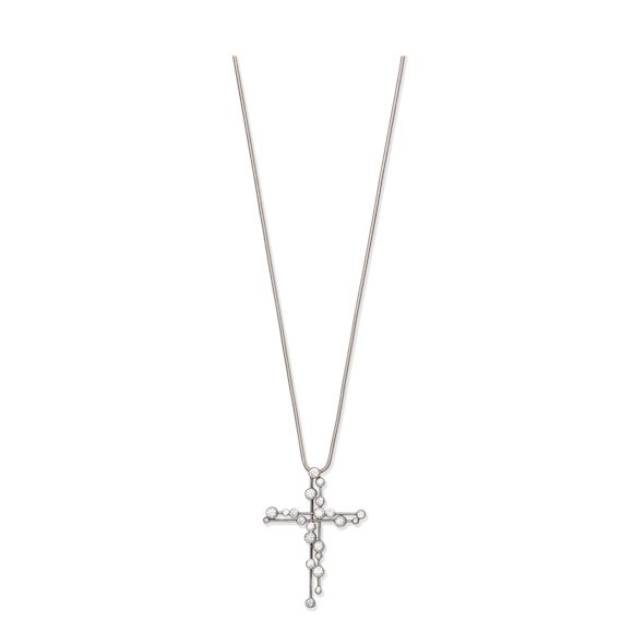 Bonhams : BOODLES: DIAMOND 'RAINDANCE' CROSS PENDANT/NECKLACE, 2005