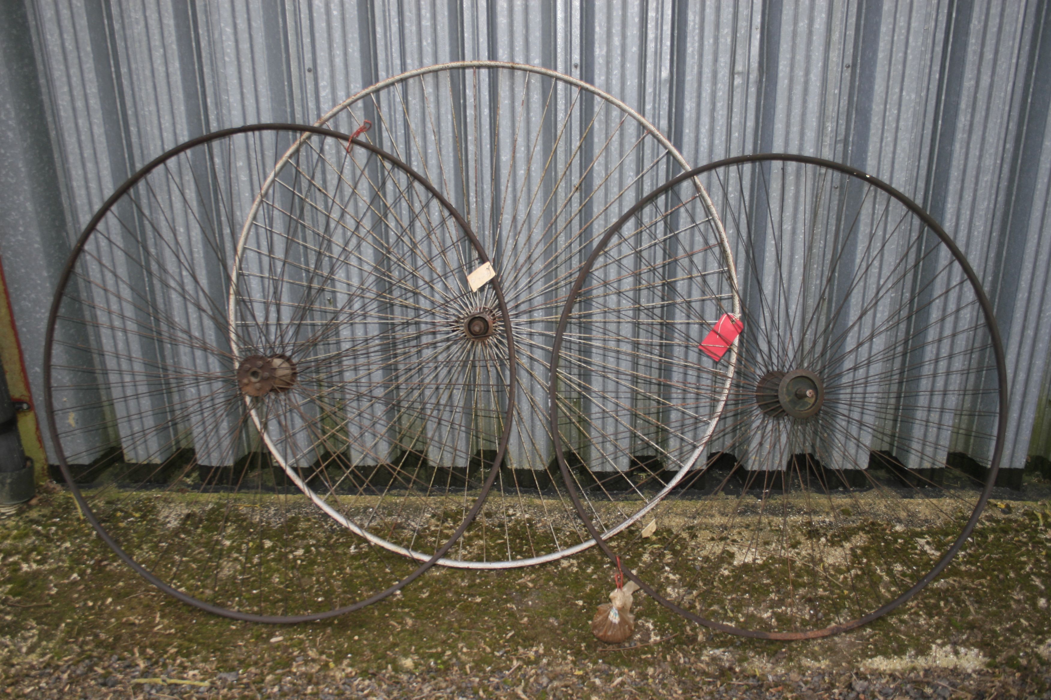 Bonhams Cars : Assorted wheels and wheel rims to suit ordinary bicycles ...