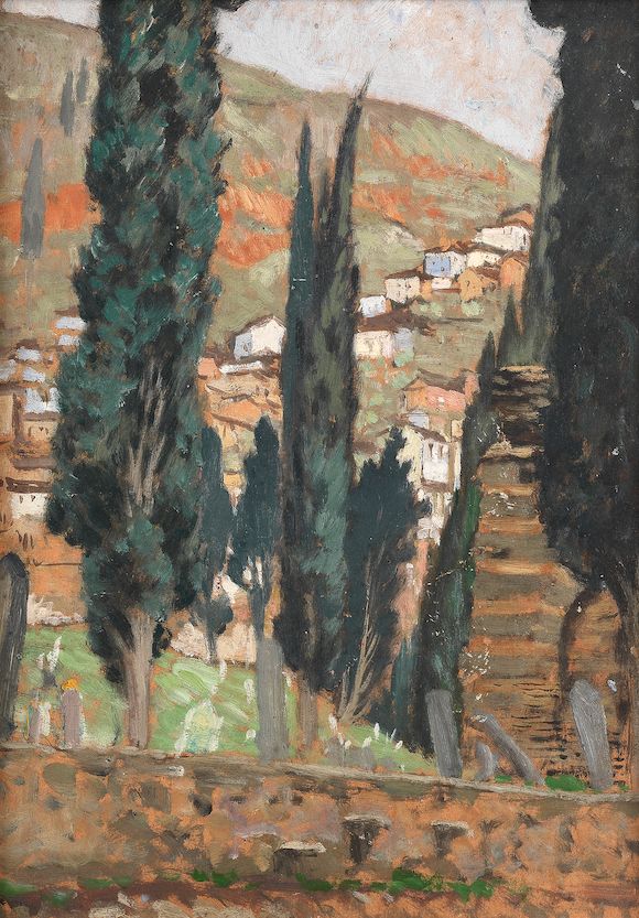 Bonhams : Roger Fry (British, 1866-1934) Cypresses, Broussa (Painted in ...