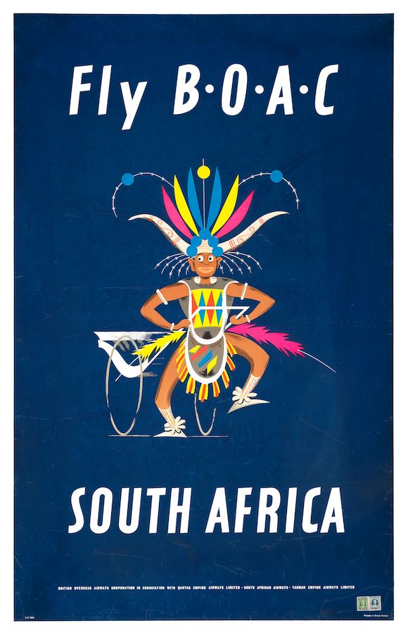Bonhams : Fly Boac, South Africa, 1950s, cm 100 x 50