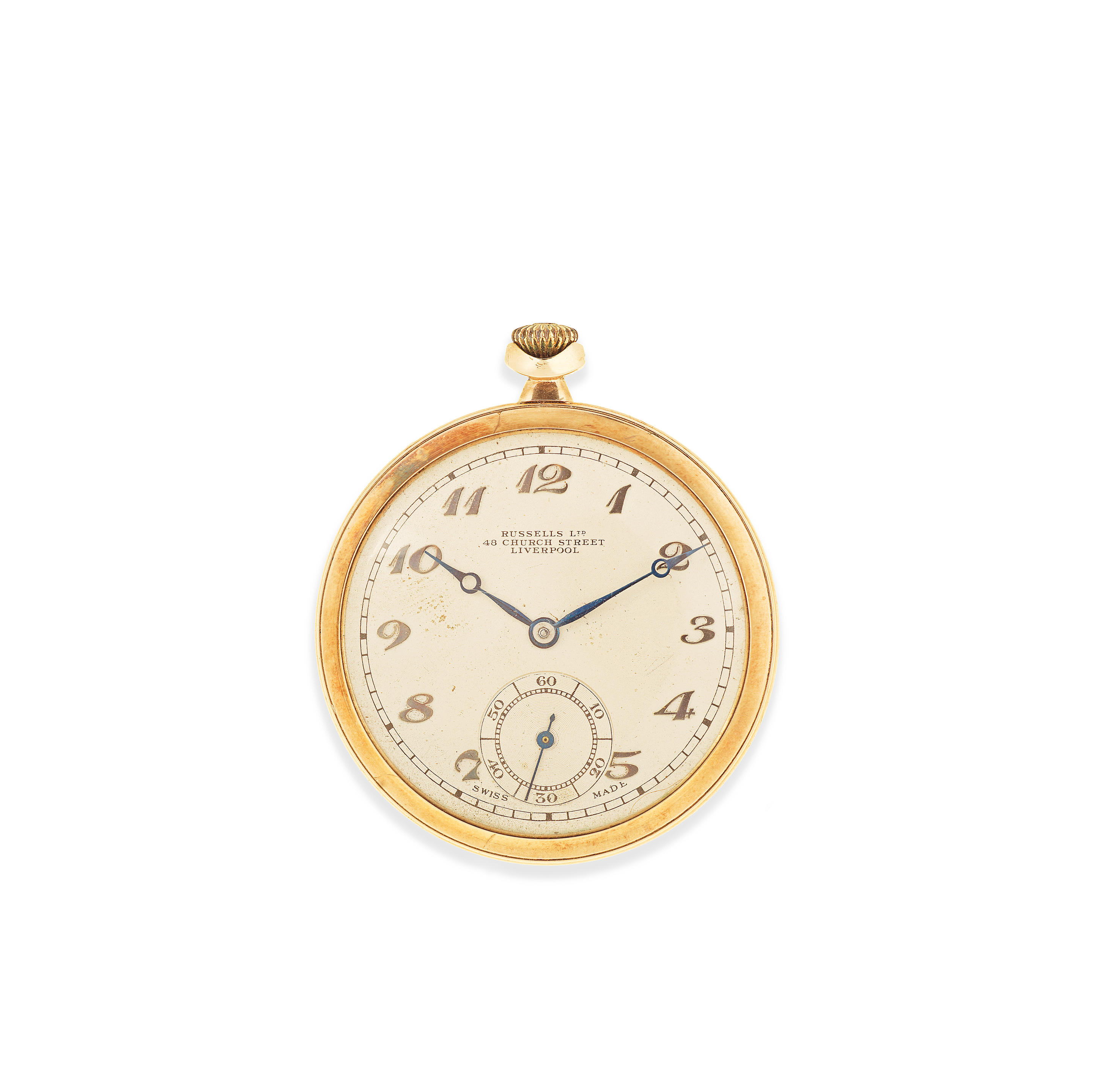 Bonhams Russells Ltd 48 Church Street Liverpool A 9k Gold Keyless Wind Open Face Pocket