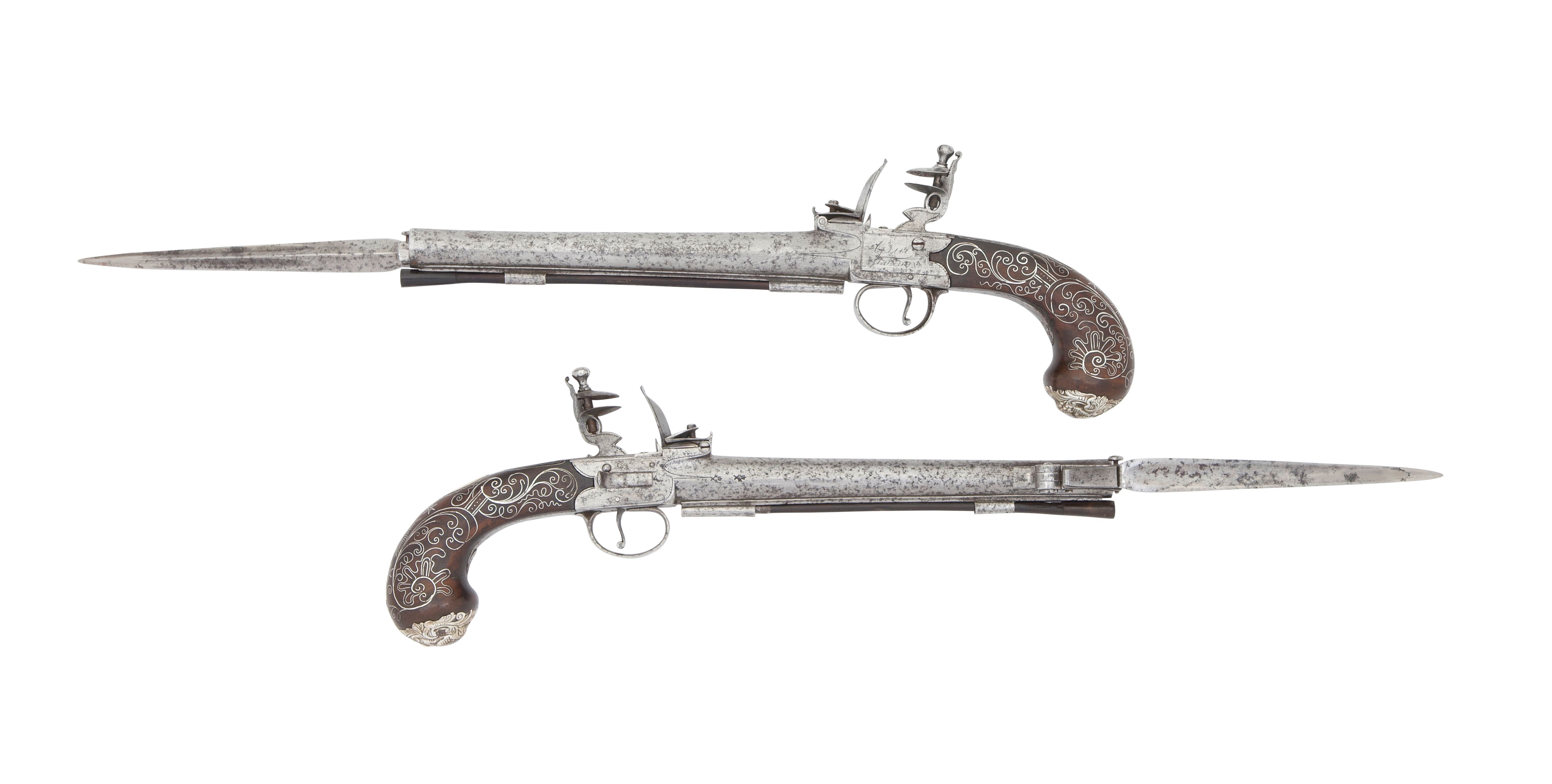Bonhams : A Large Pair Of 18-Bore Flintlock Box-Lock Pistols With ...