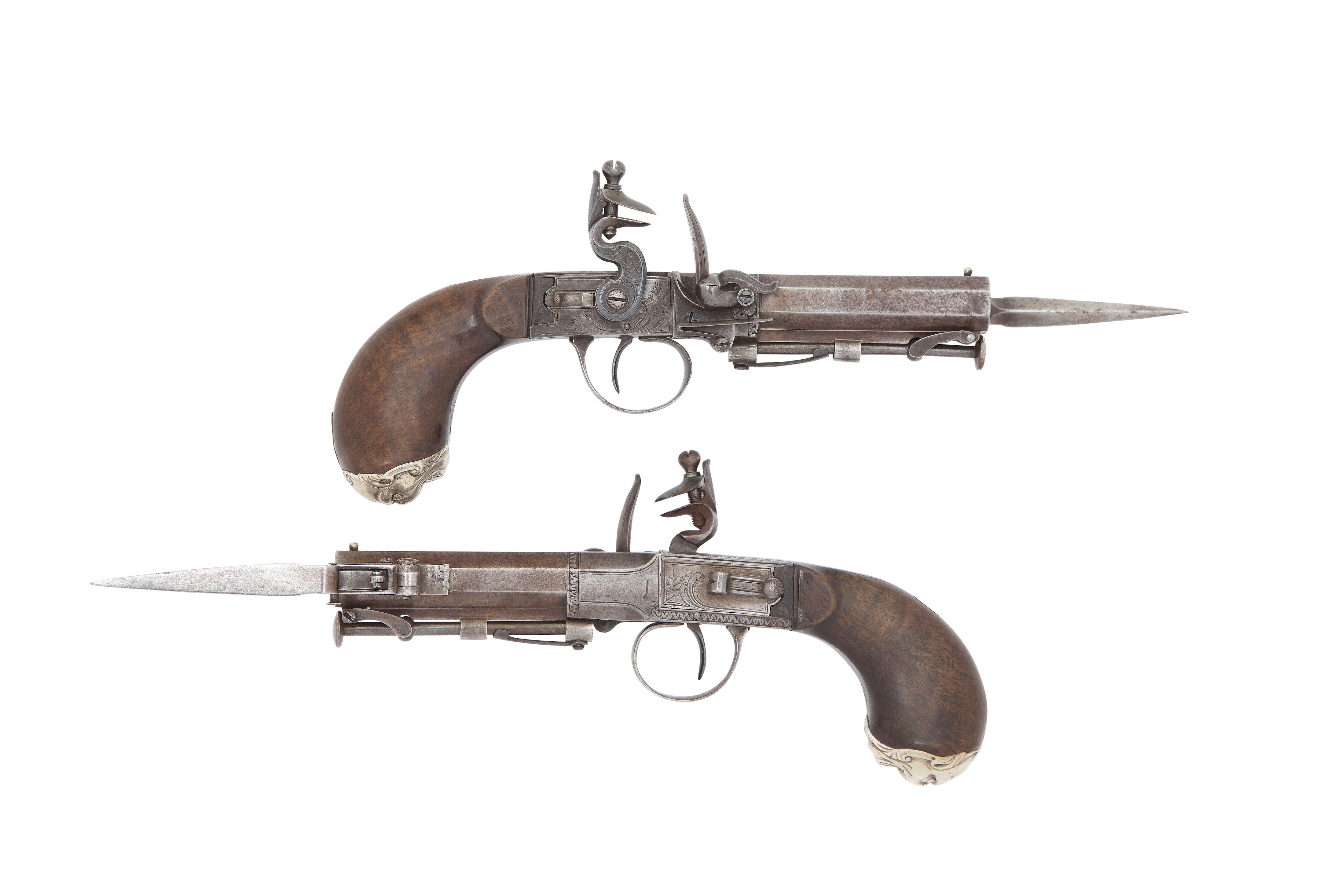 Bonhams : A Rare Pair Of Irish 40-Bore Flintlock Box-Lock Travelling ...