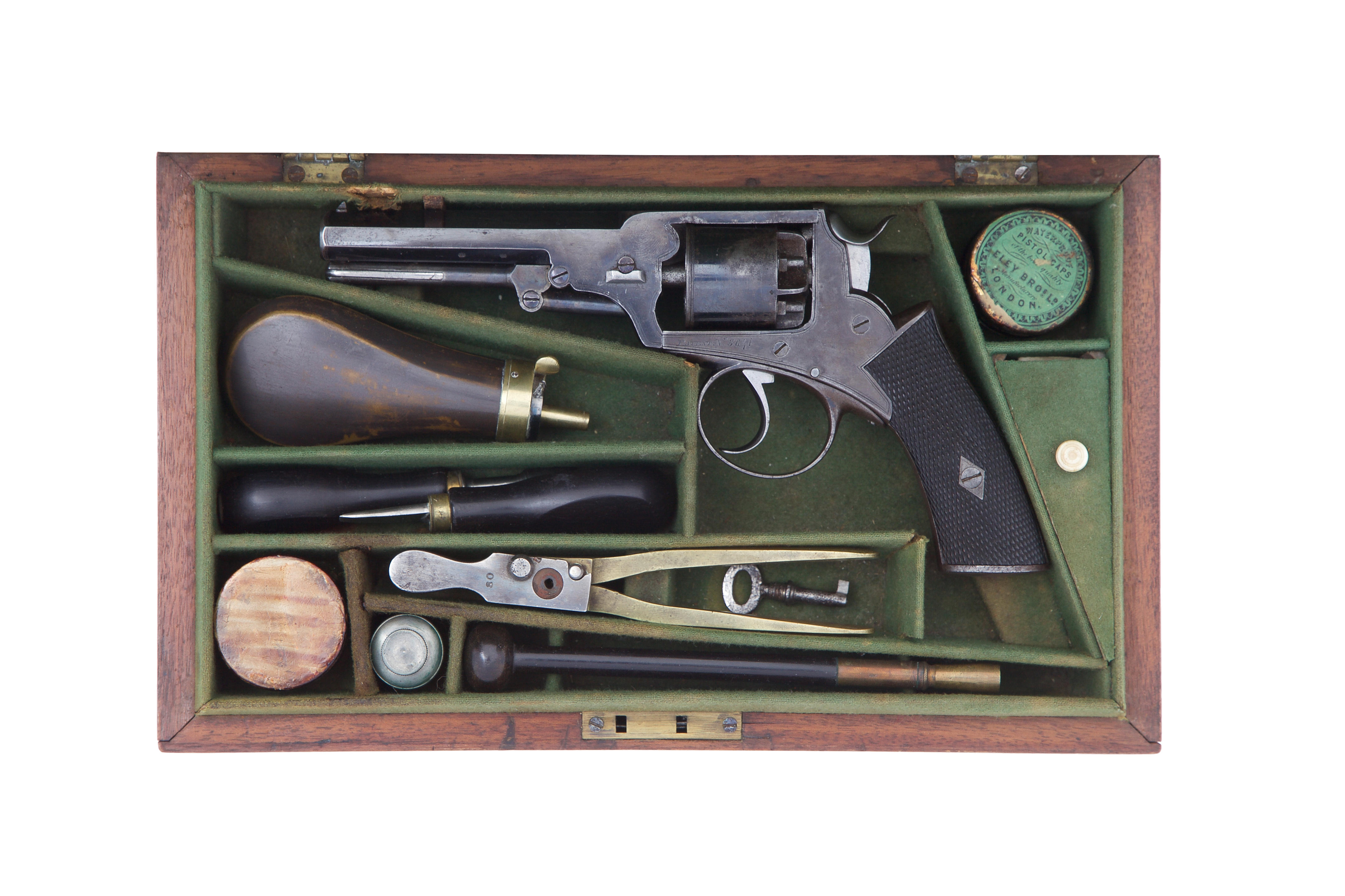 A Cased 80-Bore Percussion 'Wedge-Frame' Double-Action Five-Shot ...