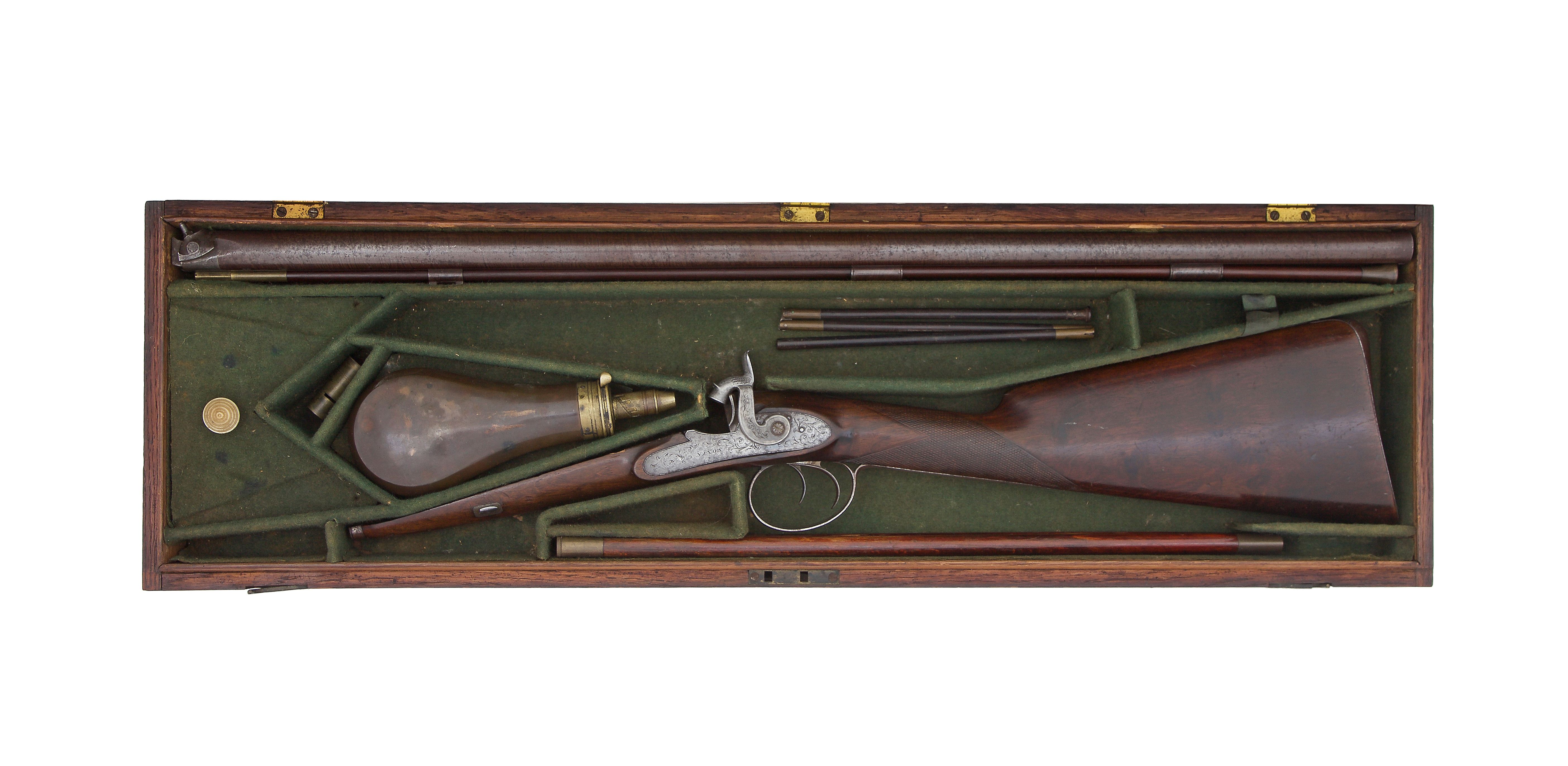 Bonhams : A Cased 15-Bore Percussion D.B. Sporting Gun