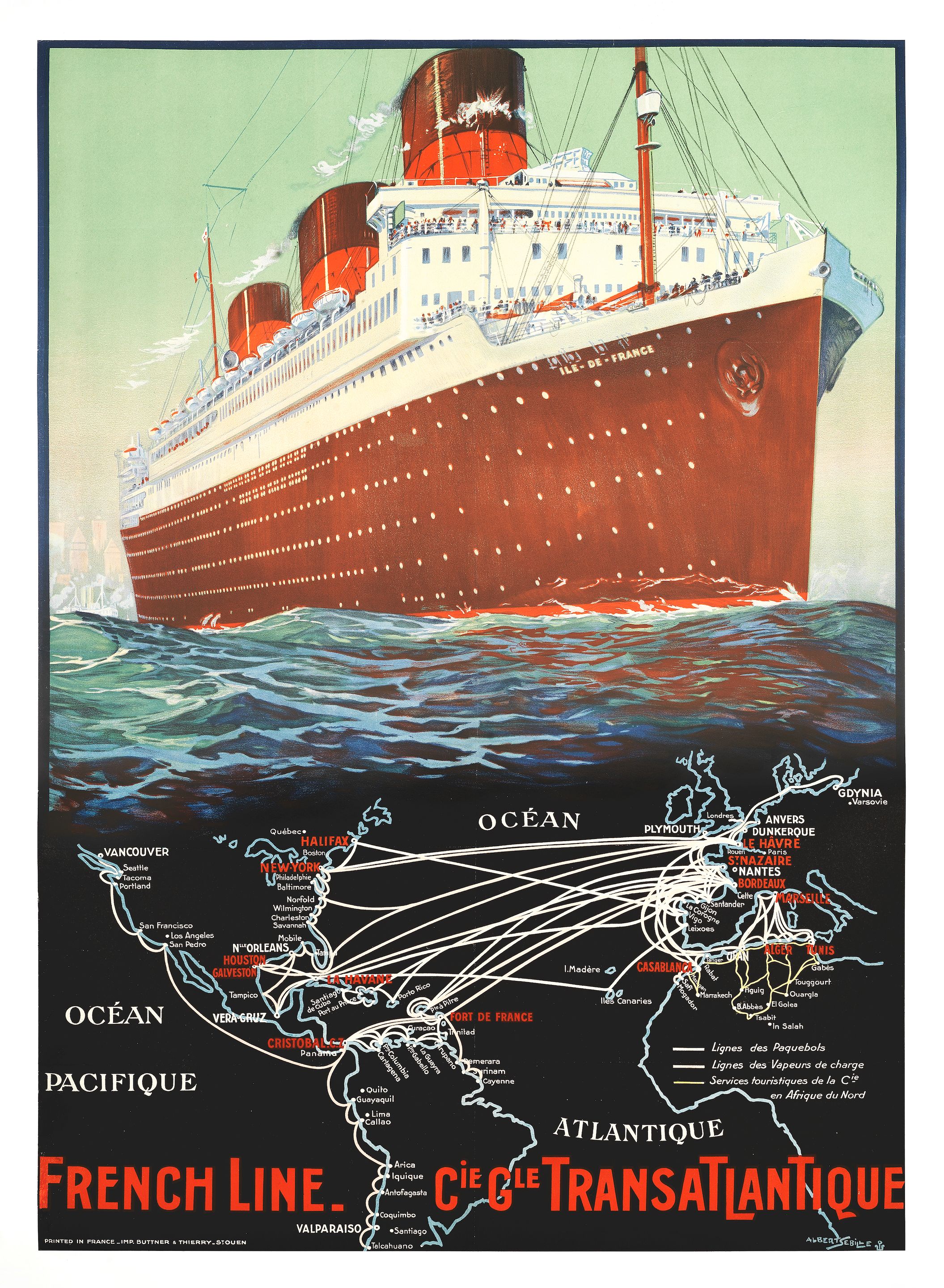 Bonhams : ALBERT SEBILLE (1874-1953) FRENCH LINE. Cie Gle ...