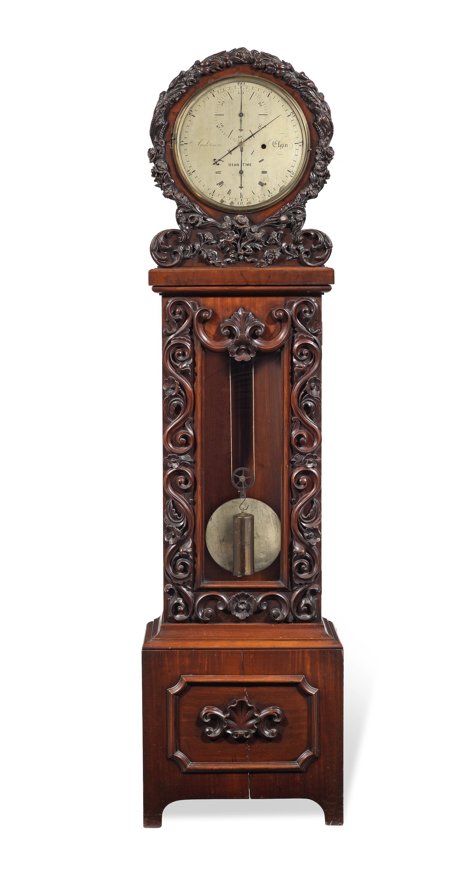 Bonhams : A good mid 19th century carved mahogany floorstanding ...