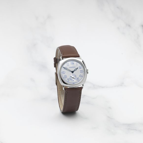 Bonhams : LONGINES. MONTRE BRACELET EN ACIER DE FORME COUSSIN MOUVEMENT ...
