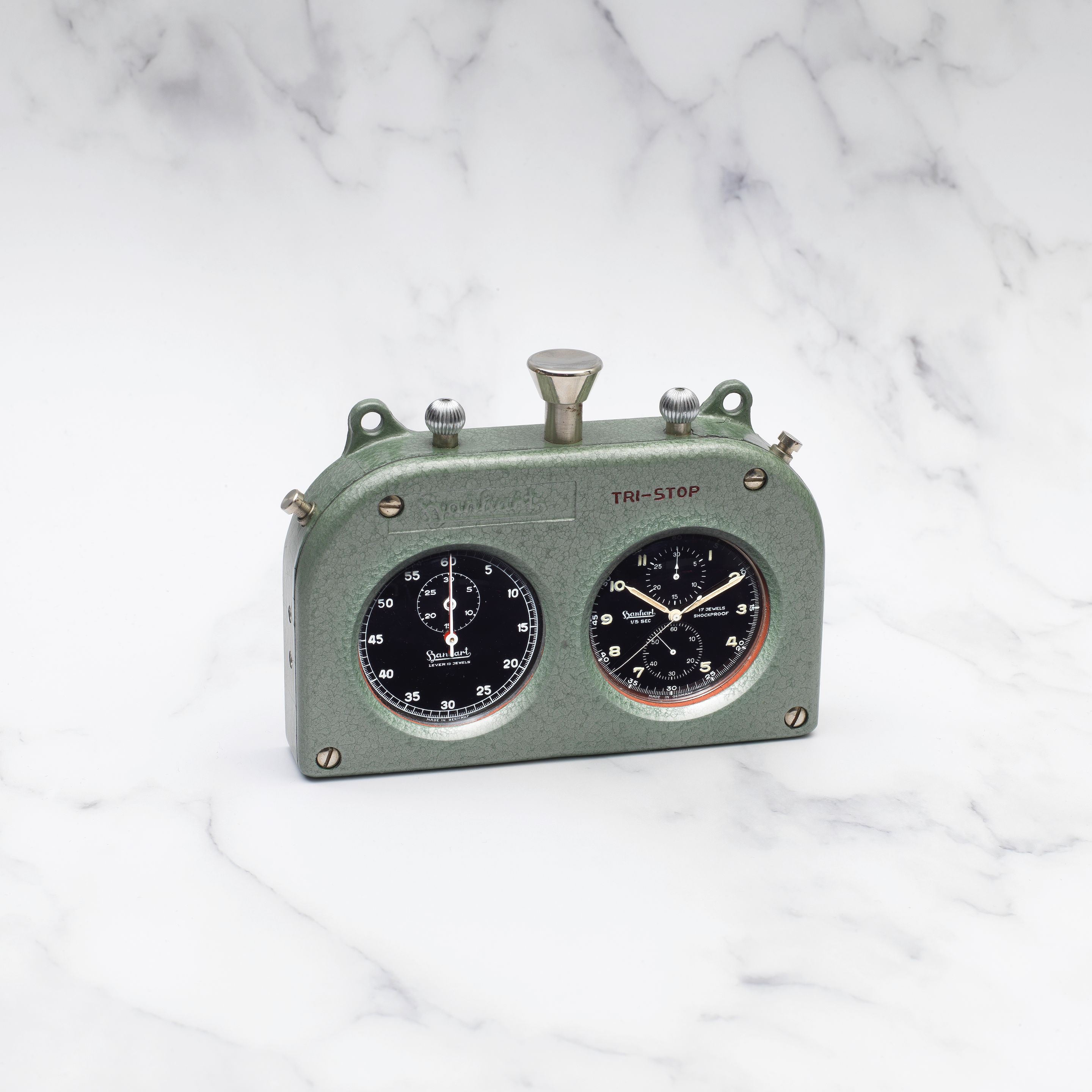 Bonhams : HANHART POUR FERRARI. RARE CHRONOGRAPHE STOP WATCH 'TRI-STOP ...