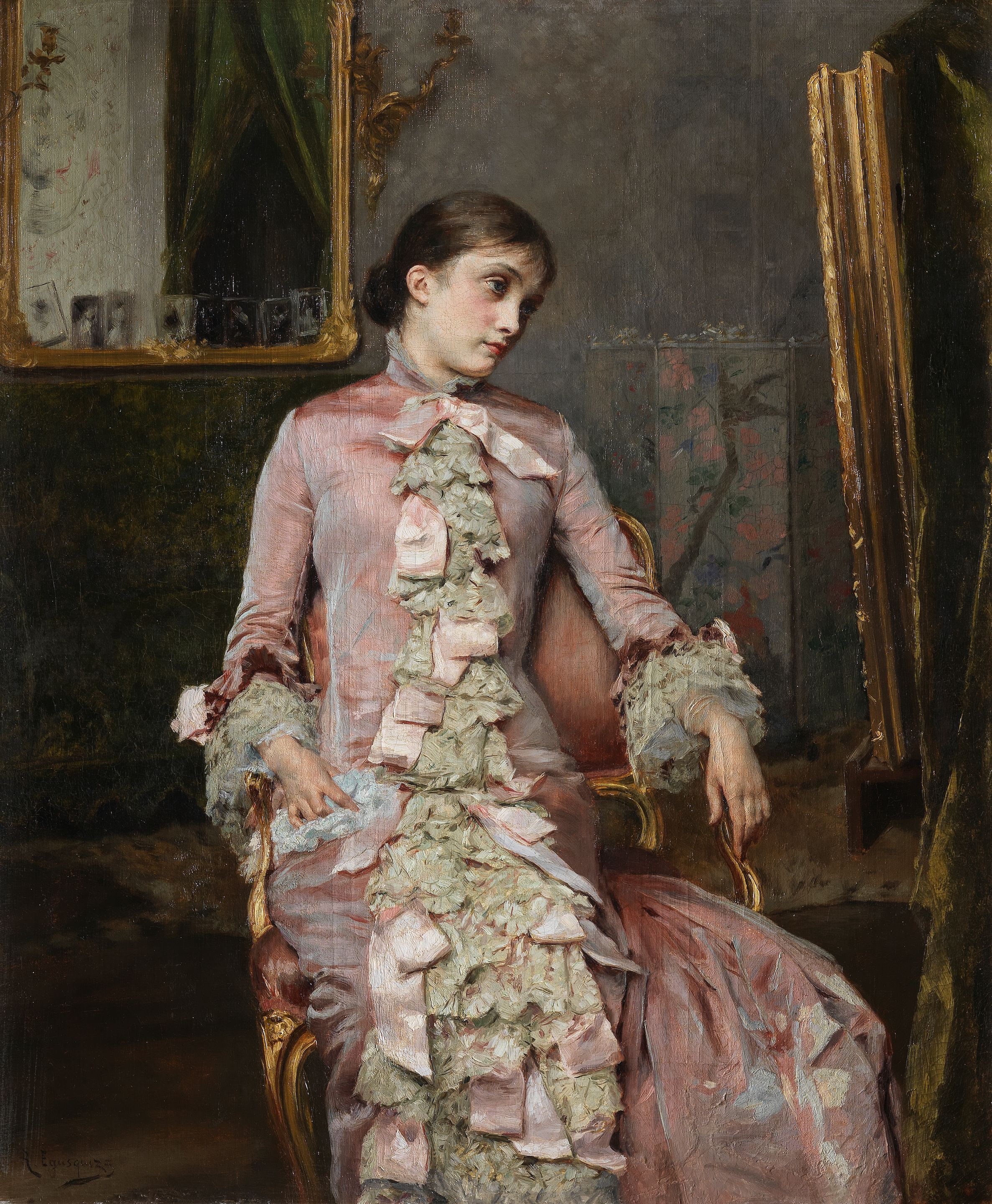Bonhams : Rogelio de Egusquiza (Spanish, 1845-1915) Lady in pink