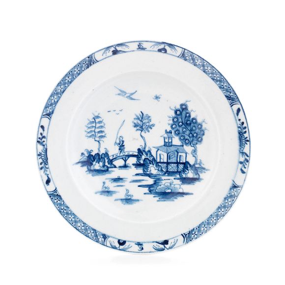 Bonhams : A Lowestoft plate, circa 1768