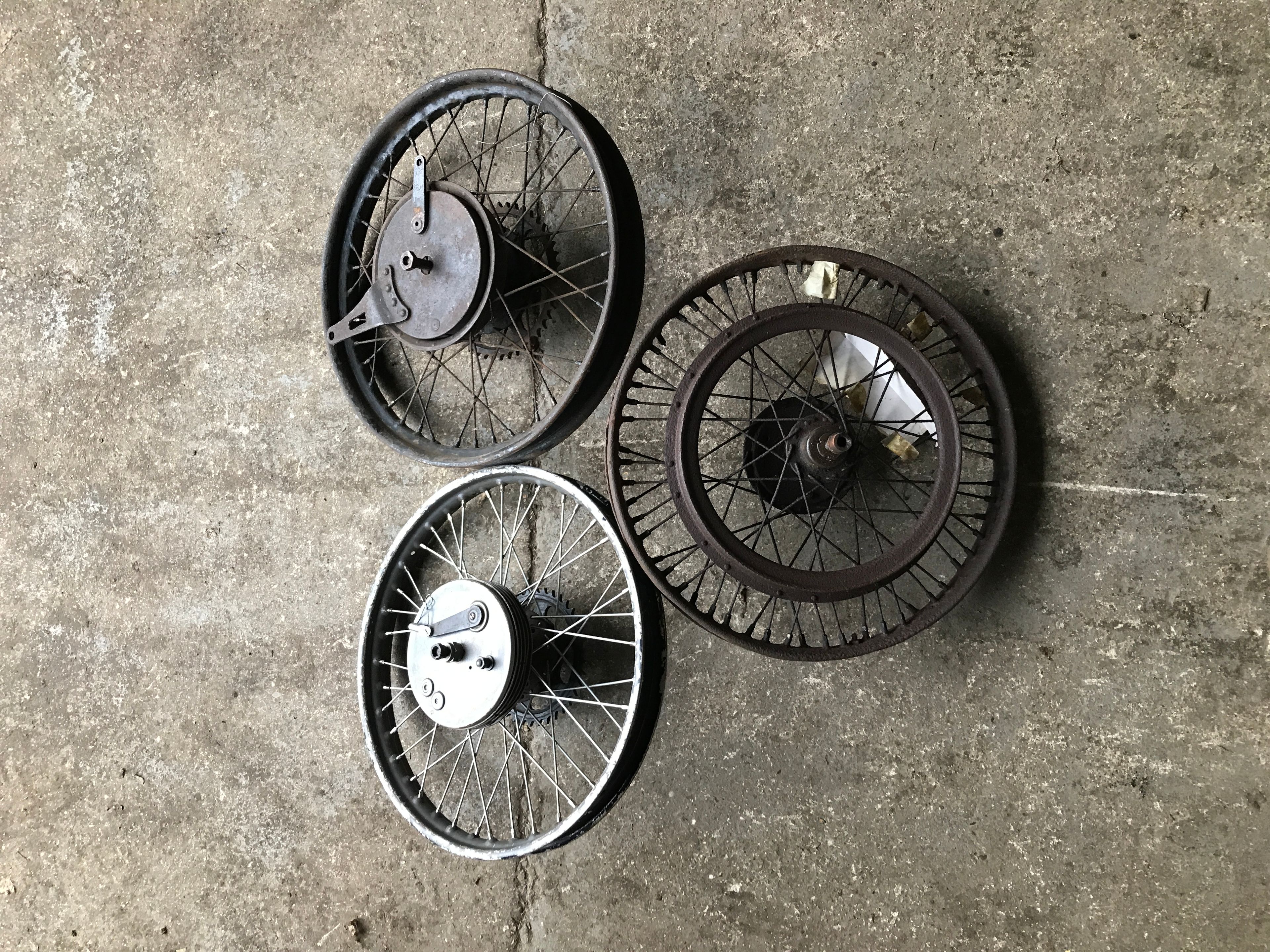 Bonhams Cars : Three believed Norton type rear wheels
