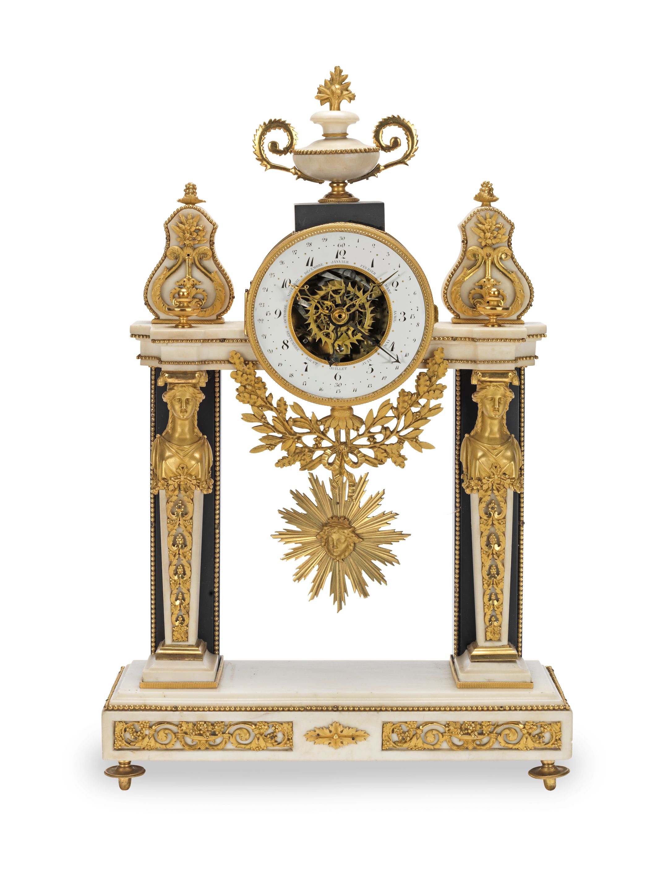 Bonhams : A fine early 19th century Belgian ormolu-mounted marble clock ...