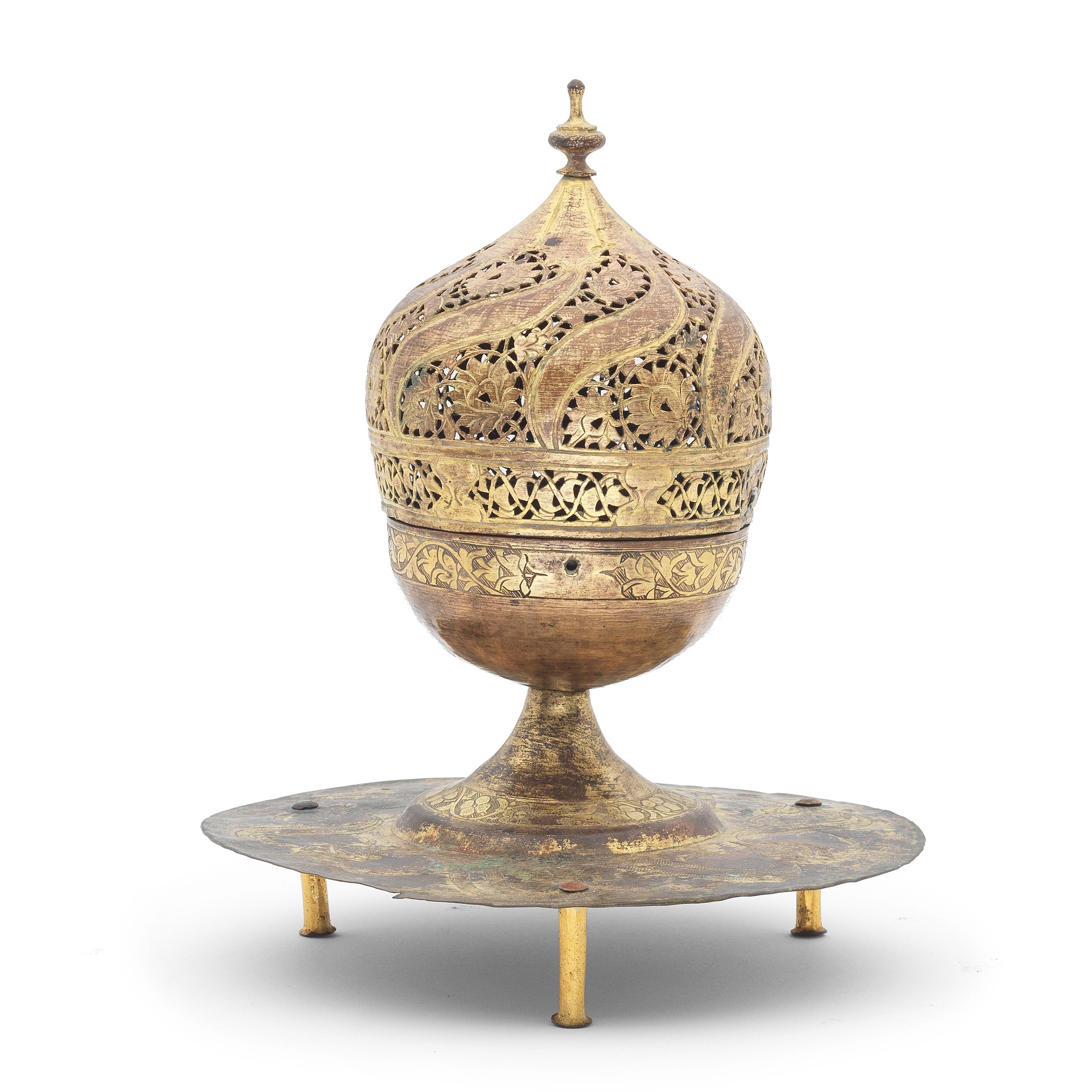 Bonhams : An Ottoman gilt-copper (tombak) incense burner Turkey, 17th ...