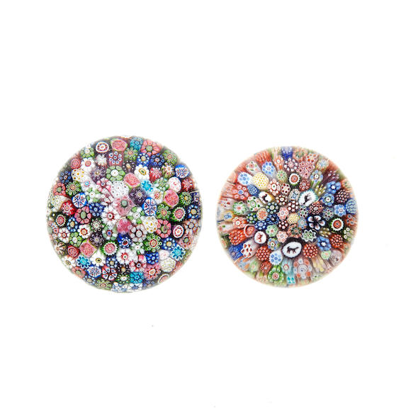Bonhams A Clichy Close Packed Millefiori Paperweight And A Miniature