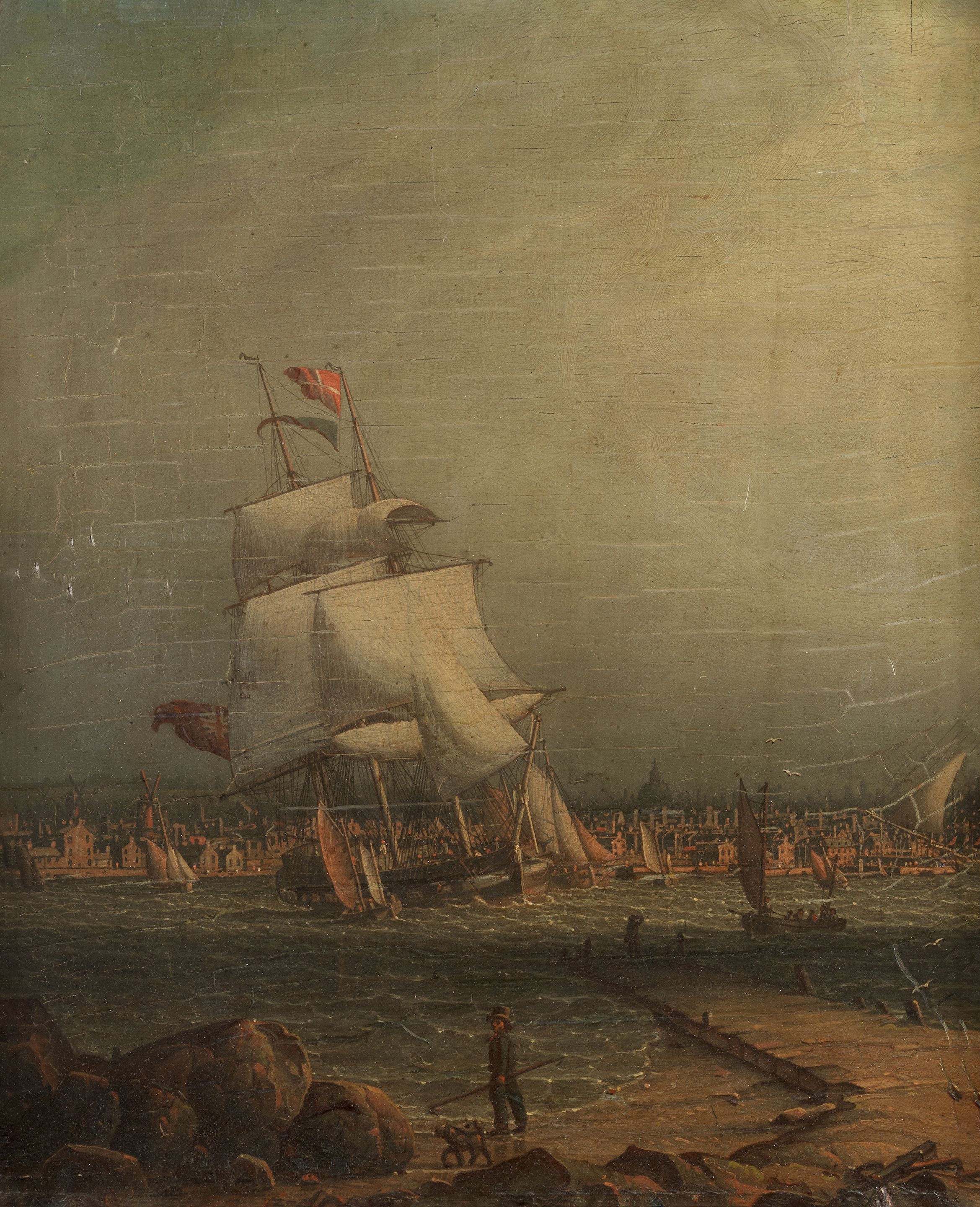 Bonhams : Robert Salmon (British, 1775-1845) Shipping in the Mersey ...