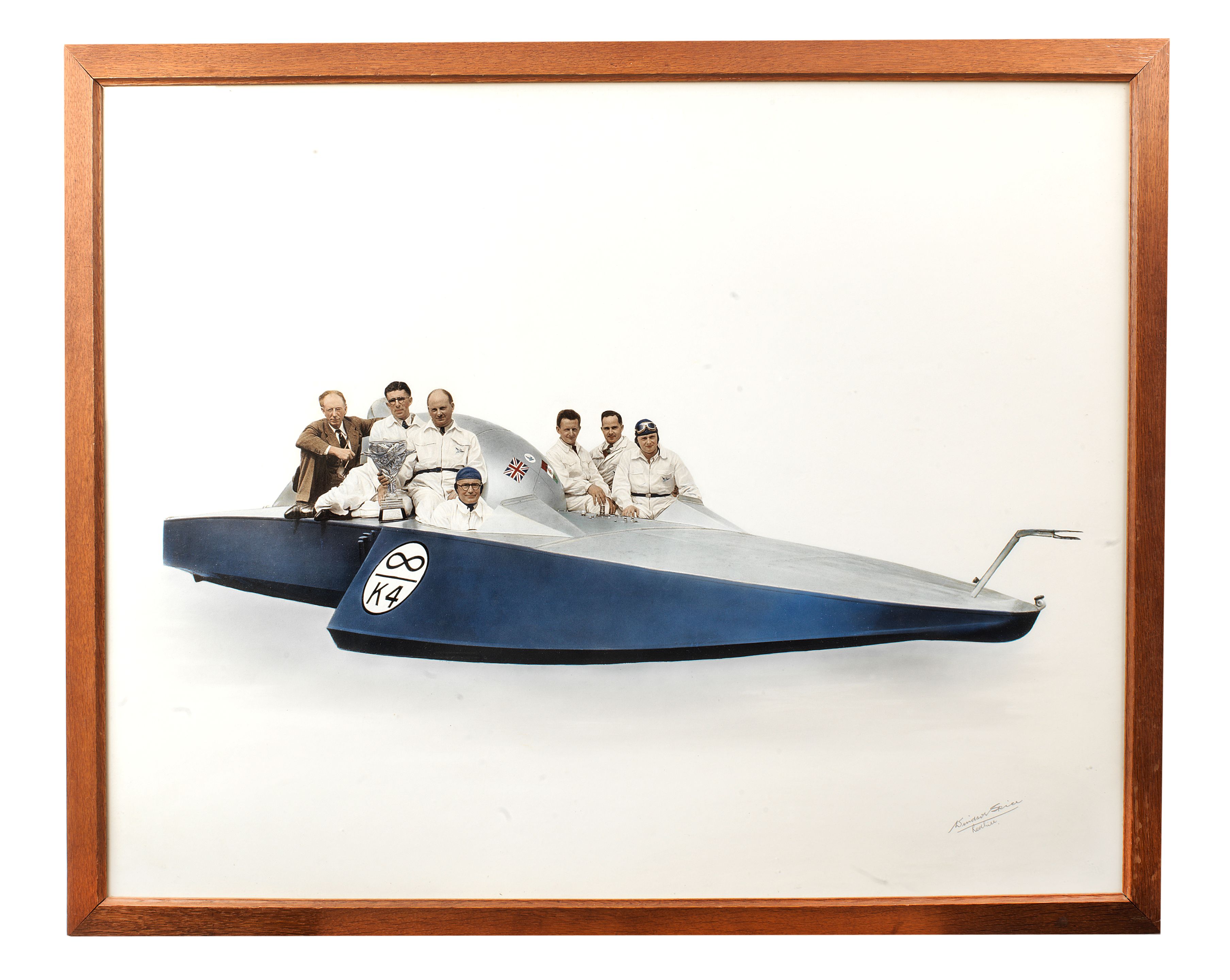 Bonhams Cars : A hand-tinted colour photograph of Malcolm Campbell and ...