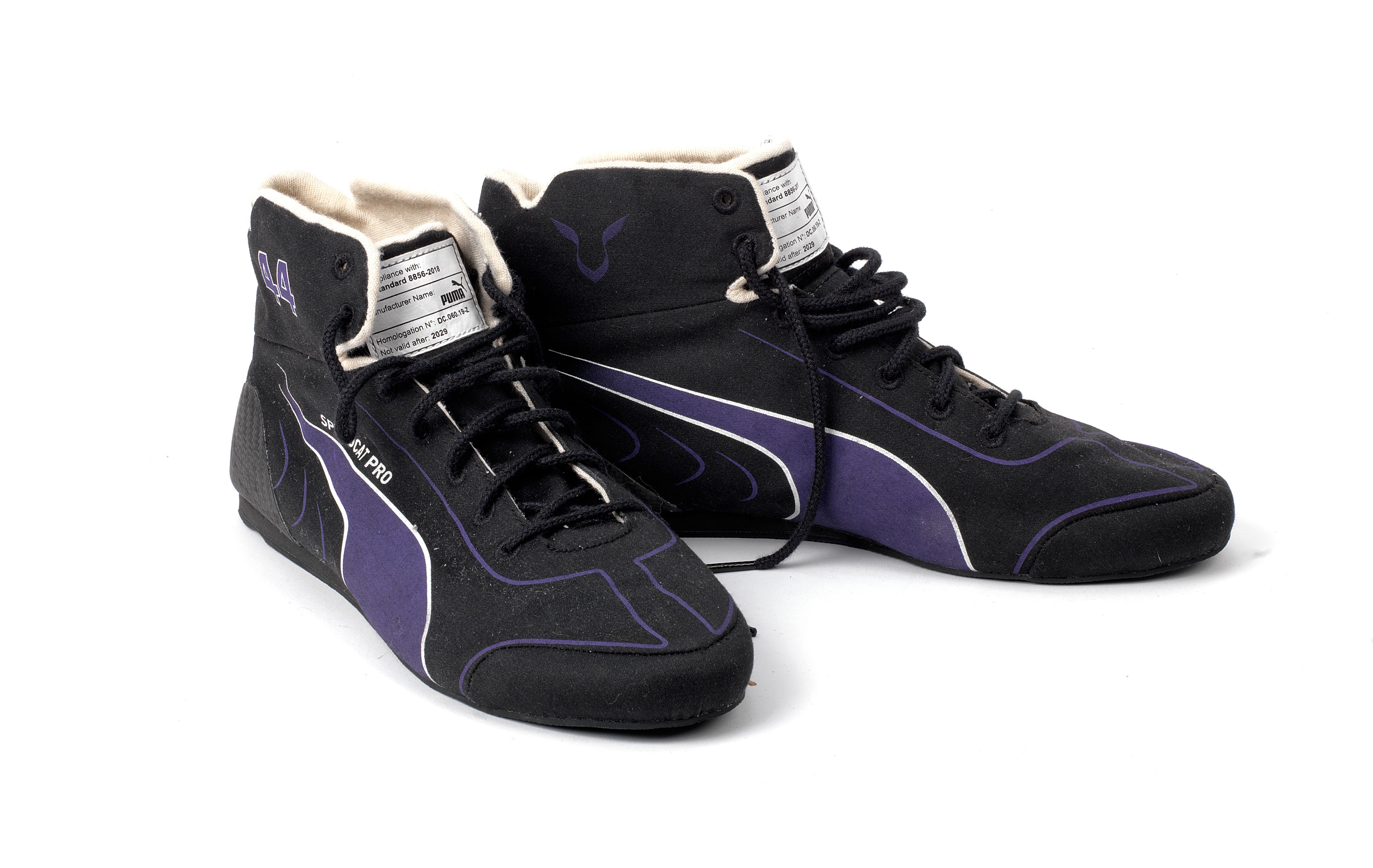 Bonhams Cars : A pair of Lewis Hamilton's Speedcat Pro race boots worn ...