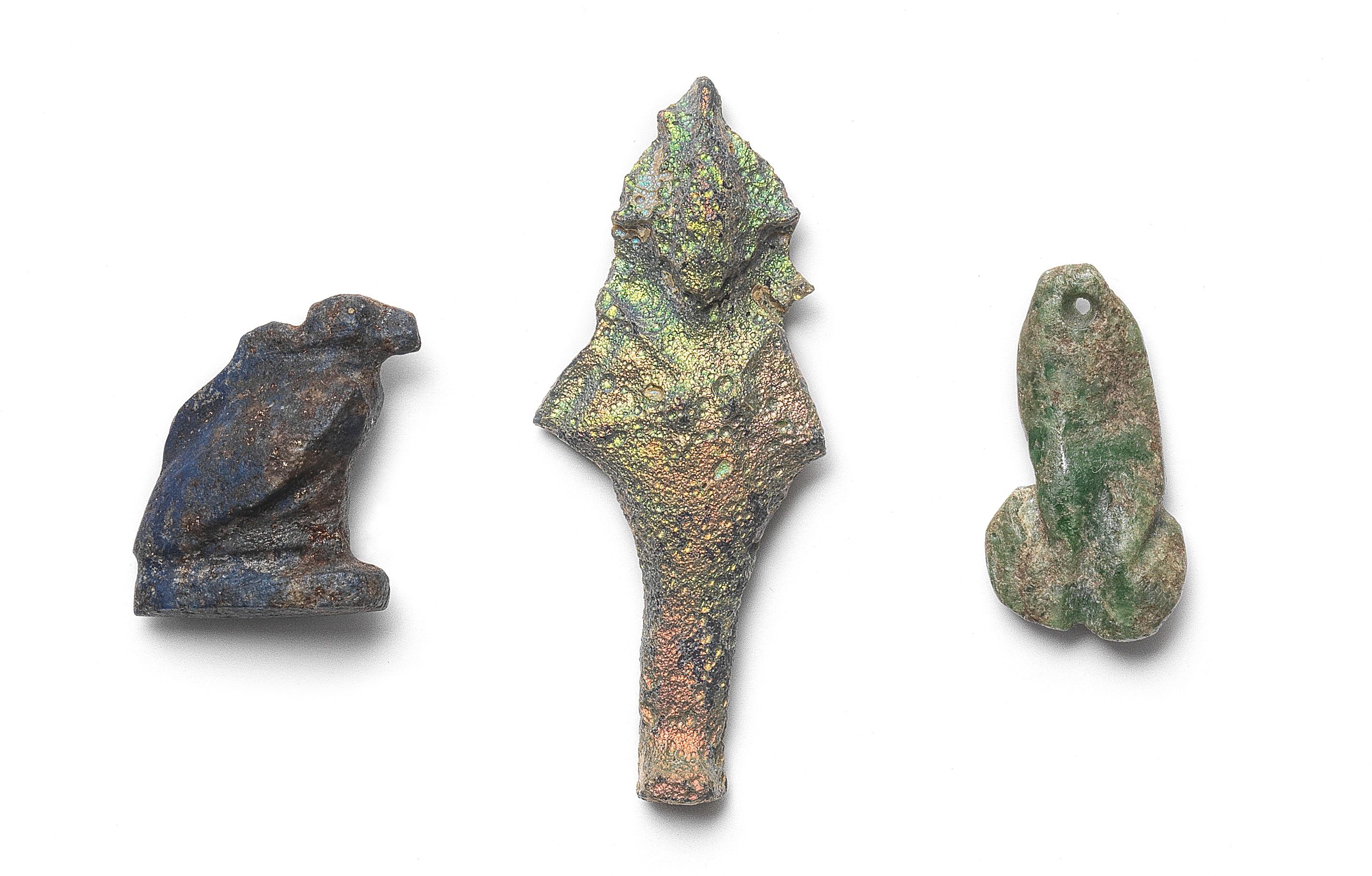 Bonhams : An Egyptian lapis lazuli vulture amulet and an Egyptian ...