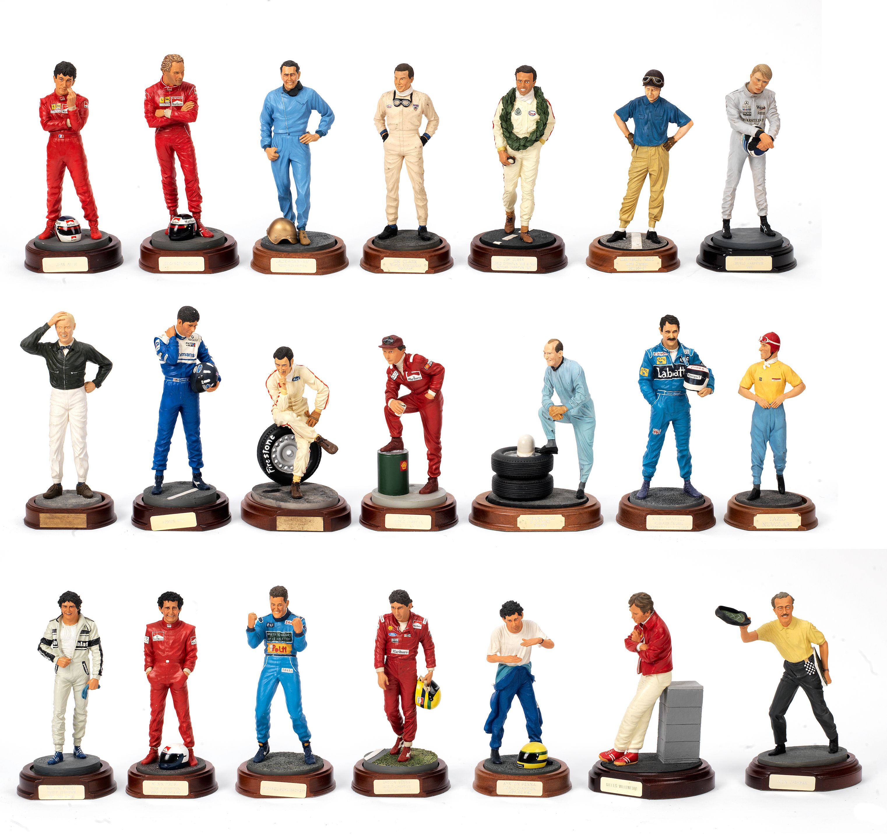 Bonhams Cars : Twenty 1:8 scale figurines of famous racing drivers, ((21))