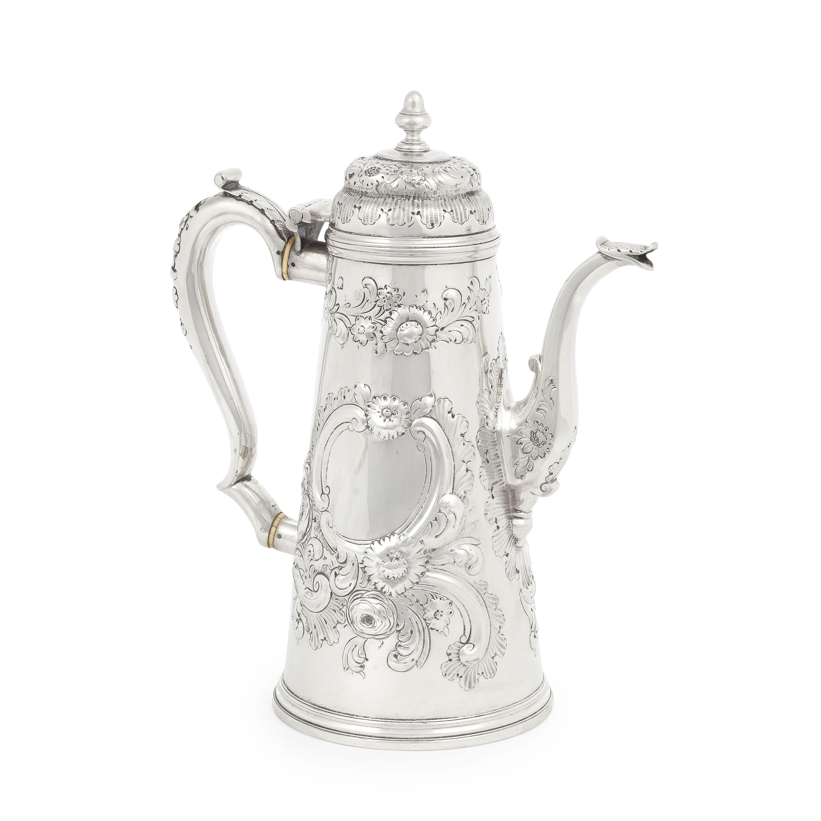 Bonhams : A George I silver coffee pot Joseph Clare, London 1724