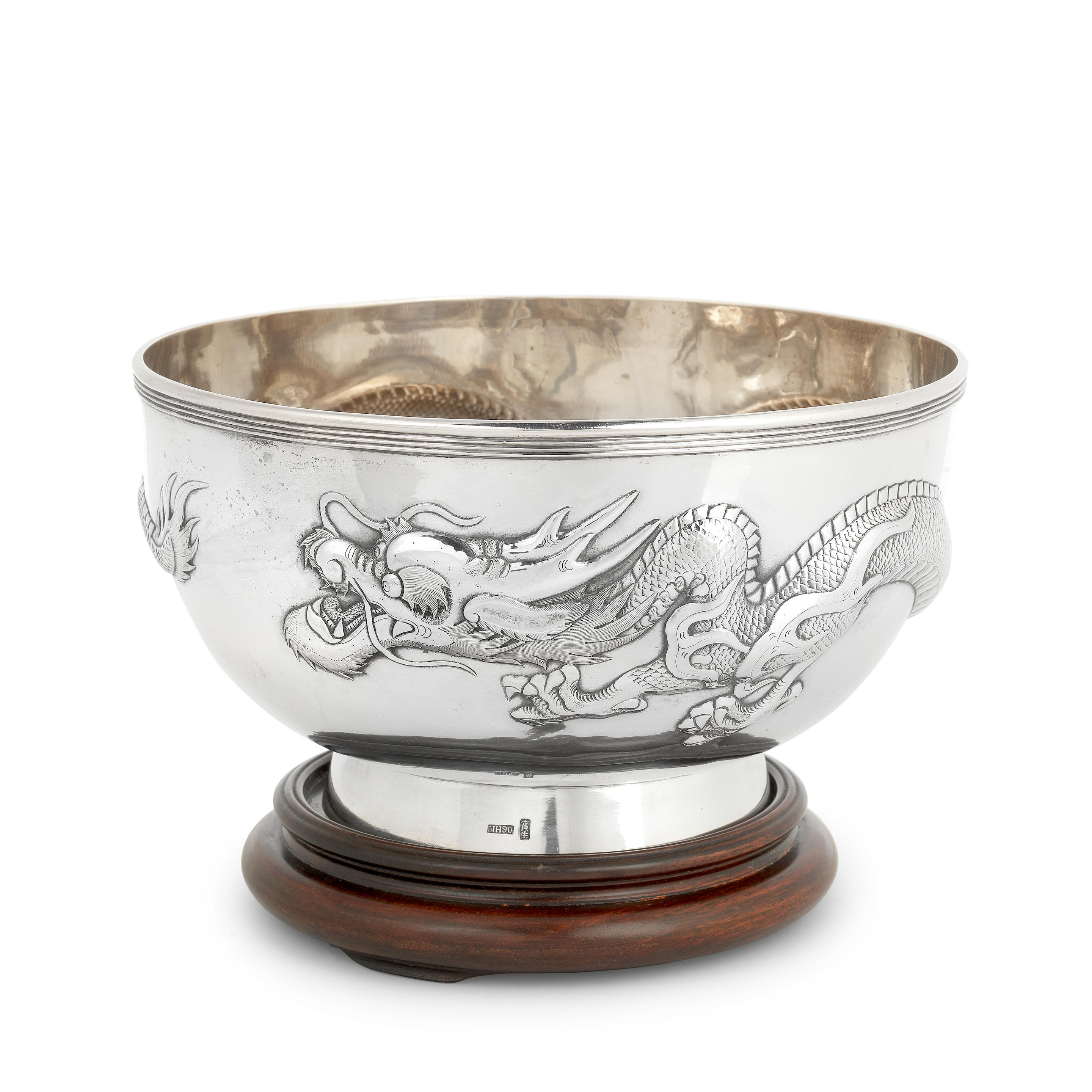 Bonhams A Chinese Silver Bowl Wang Hing Also With Stamped Character Mark