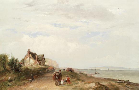 Bonhams : John Frederick Tennant (British, 1796-1872) The coast road