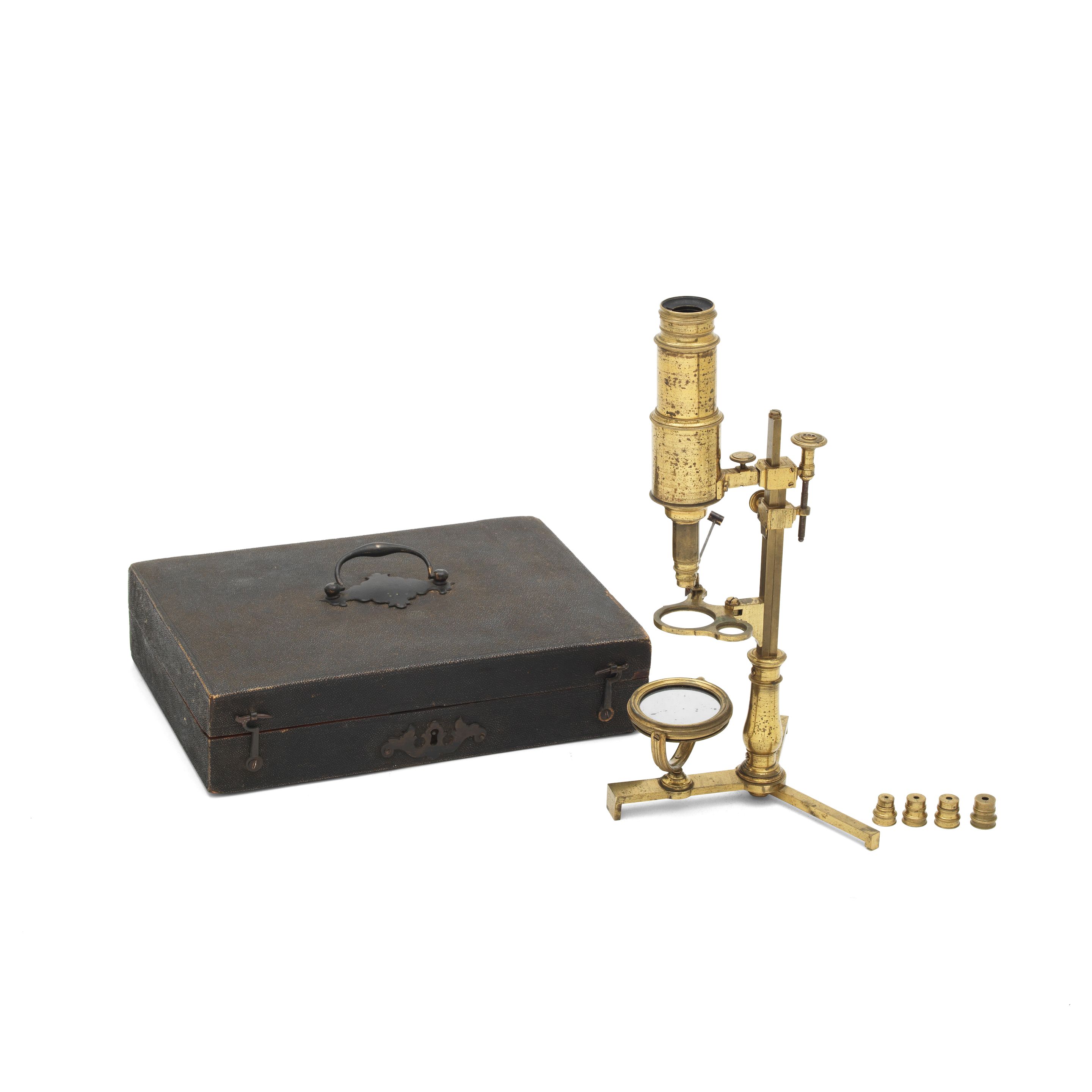 Bonhams : A Benjamin Martin-type Compound Monocular Microscope, English ...