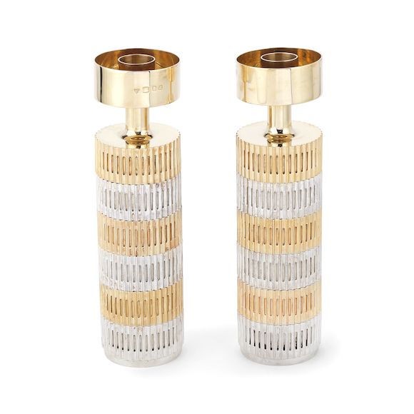 Bonhams : ALEX STYLES FOR GARRARD: an unusual pair of silver and silver ...