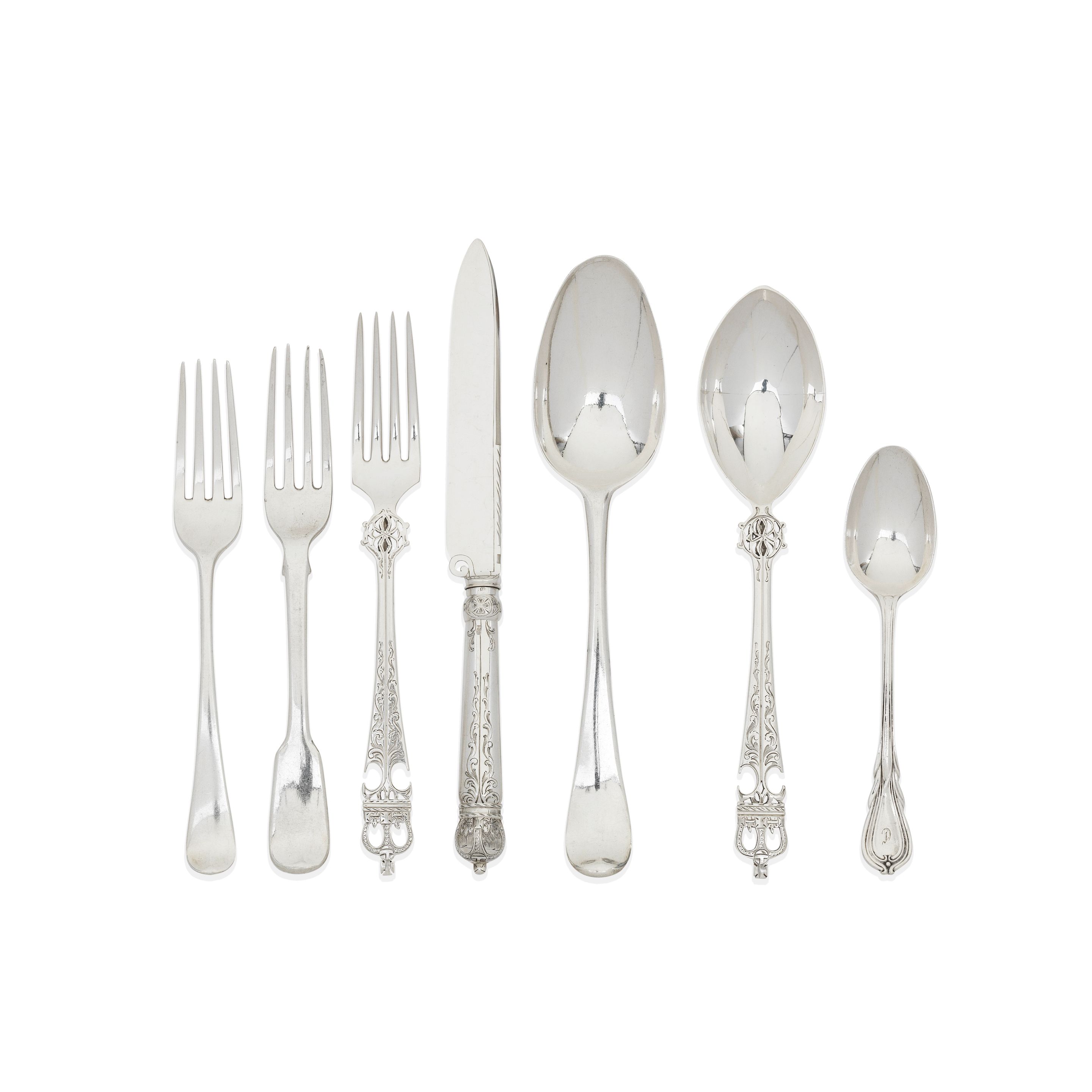 Bonhams : A collection of 18th and 19th century silver flatware various ...