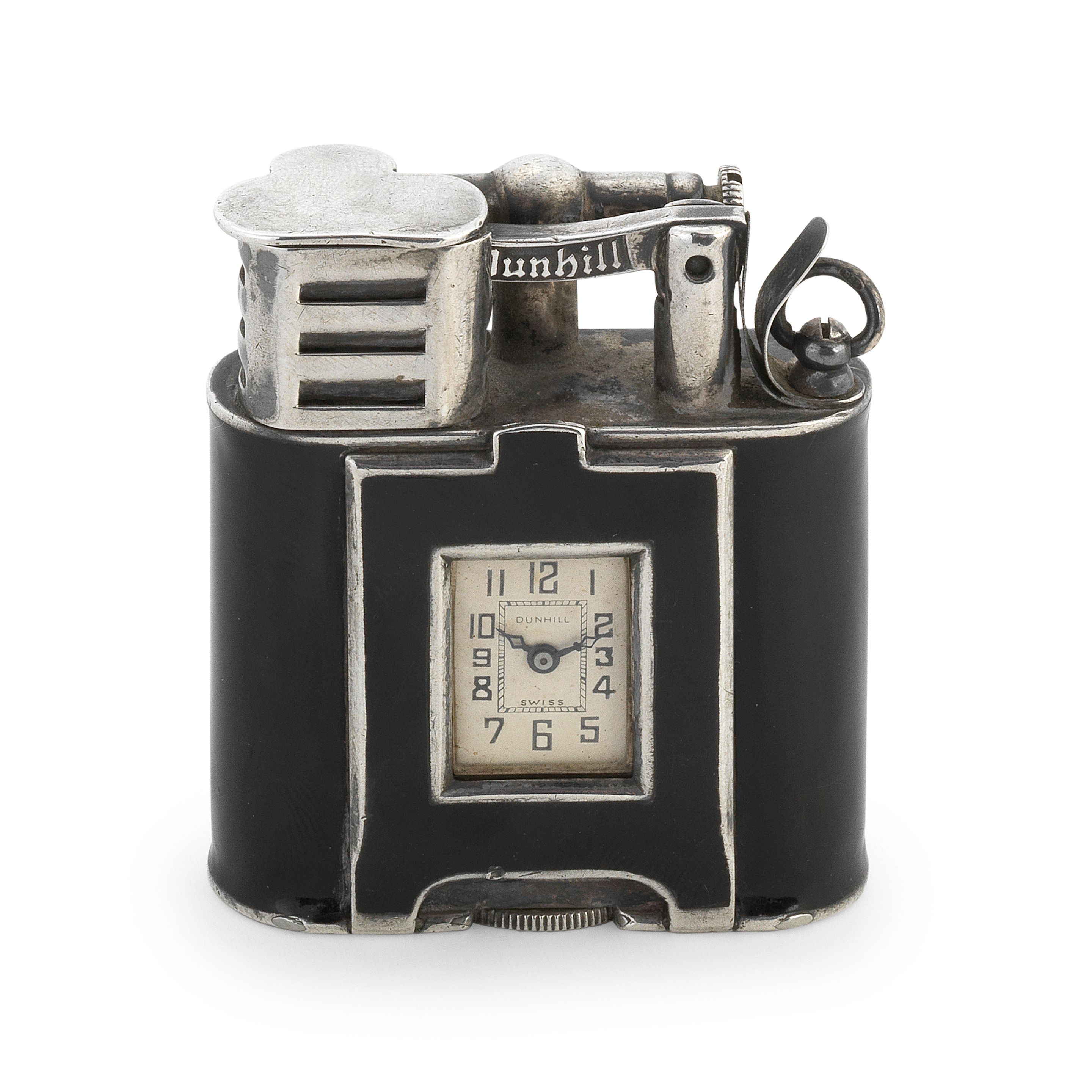 Bonhams : DUNHILL a silver and enamelled 'unique pattern sports watch ...