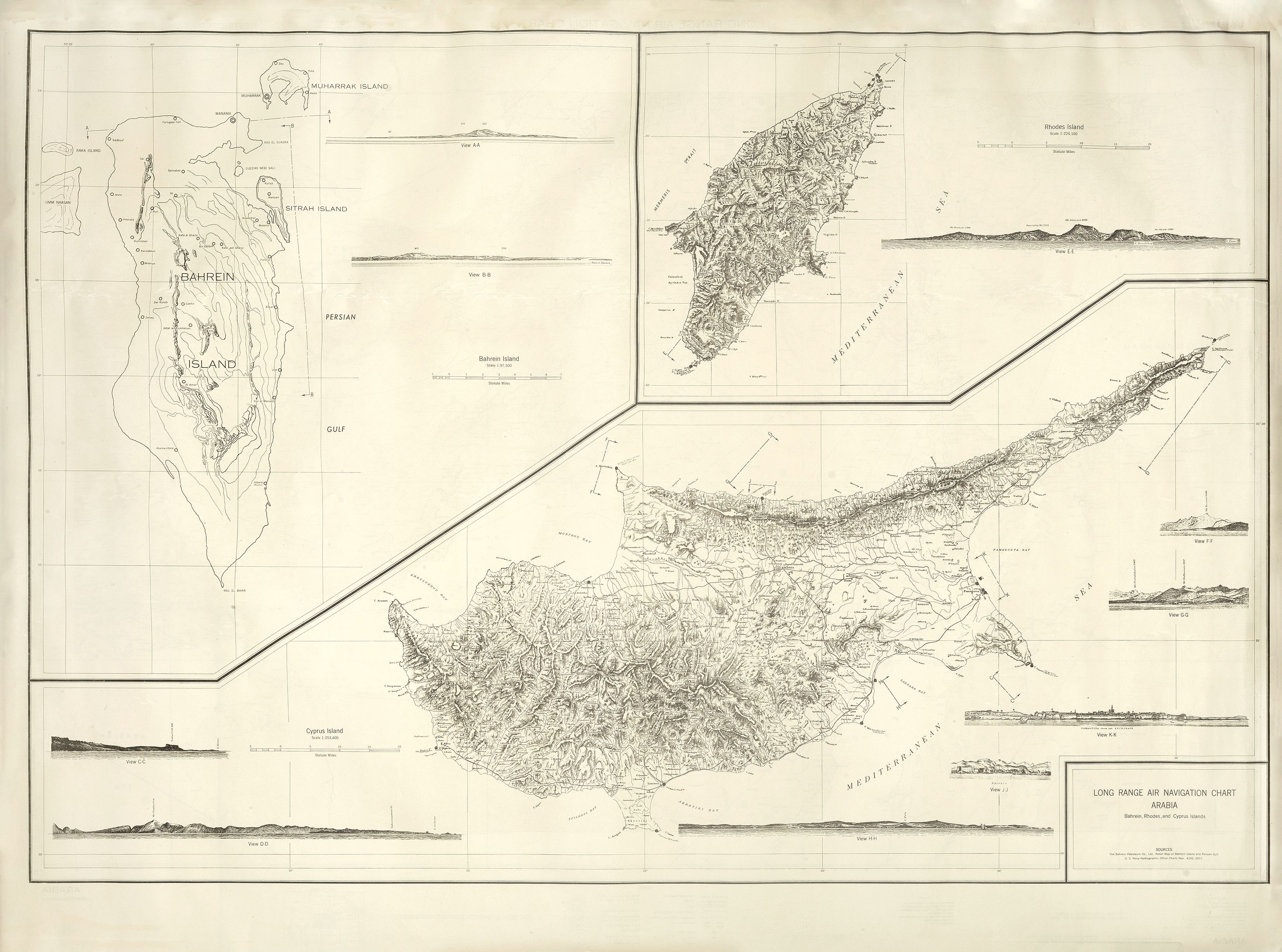 Bonhams : ARABIA - WORLD WAR II MILITARY MAP Long Range Air Navigation ...