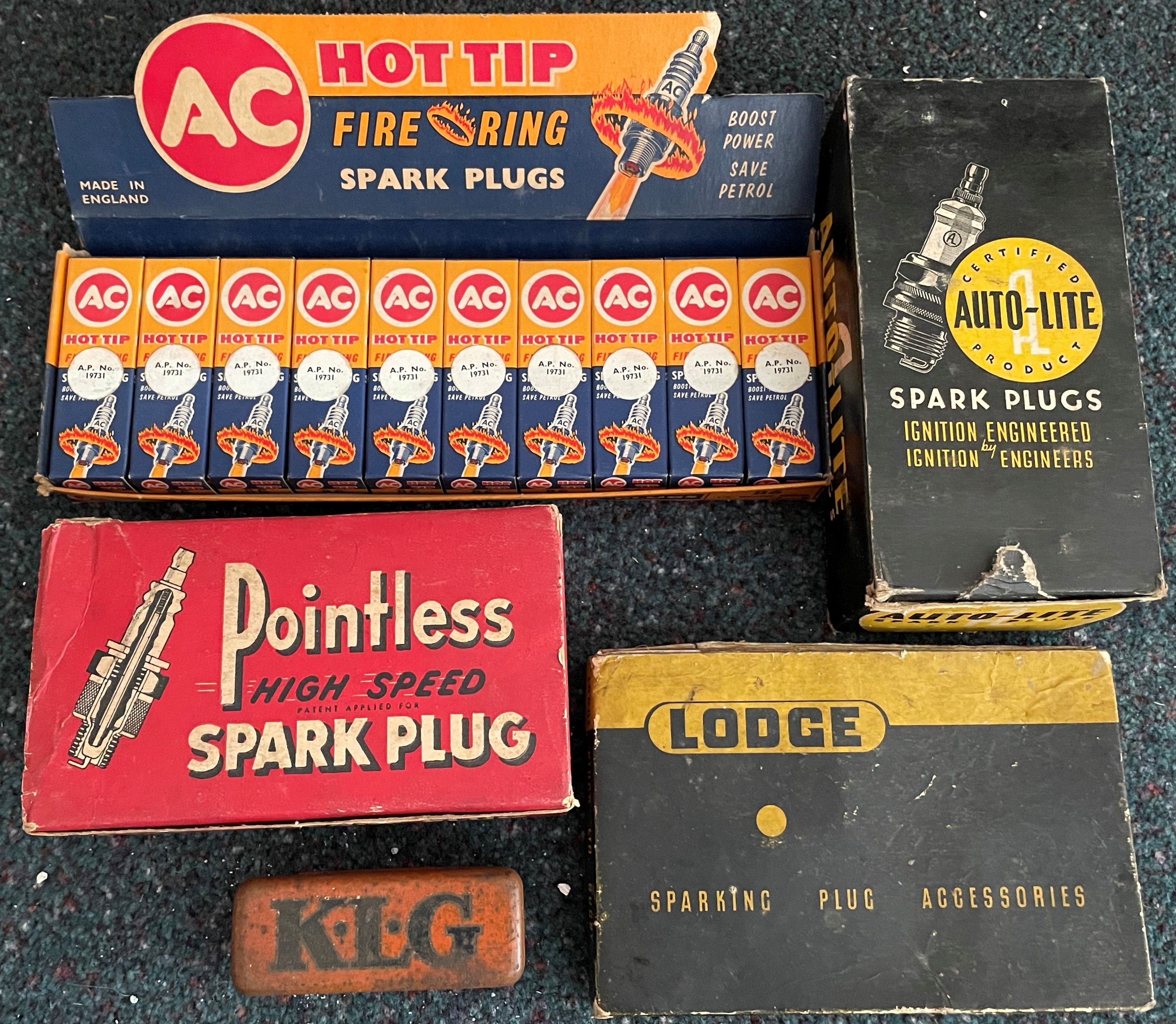 Bonhams Cars : Three complete trade boxes of spark plugs, ((Qty))