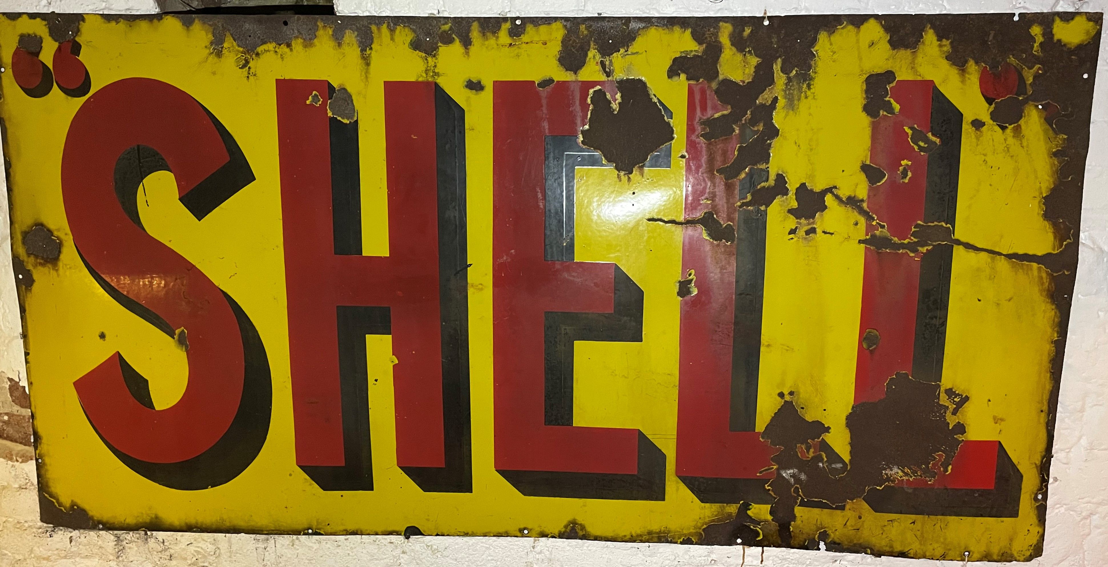 Bonhams Cars : A large Shell enamel sign,