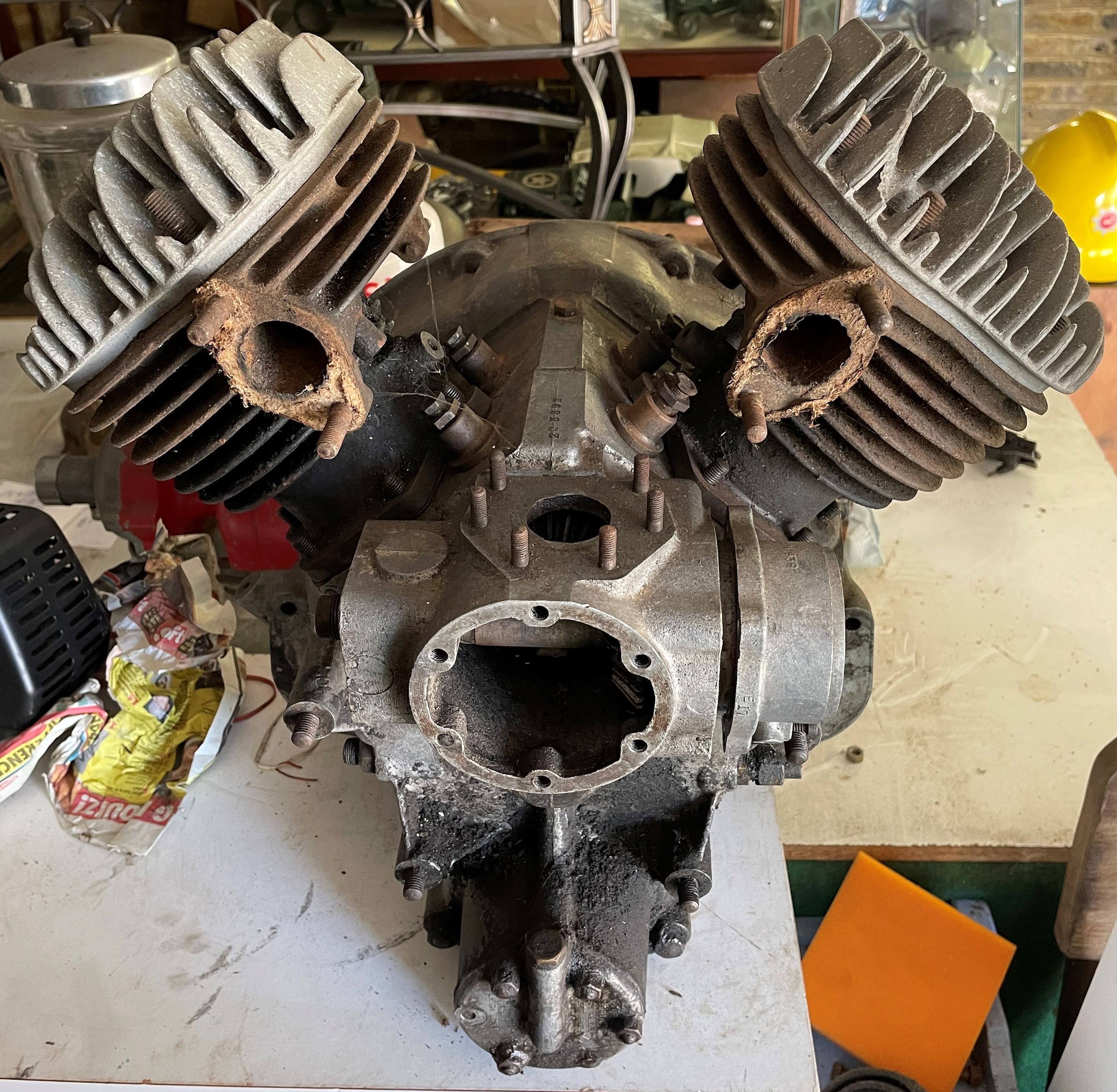 Bonhams Cars : A Raleigh V-twin engine,