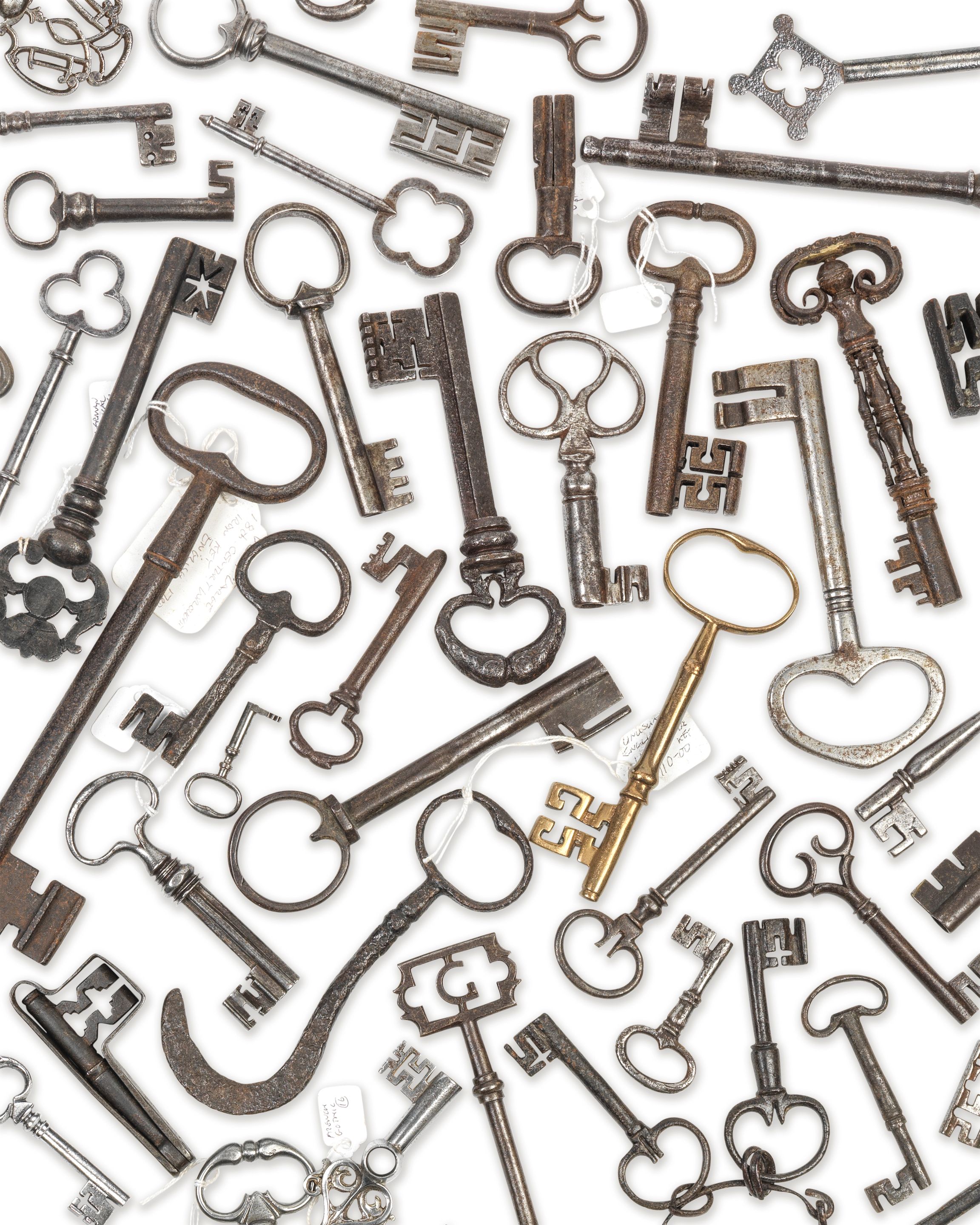 Bonhams : A large collection of keys 17th to 19th century (Qty)