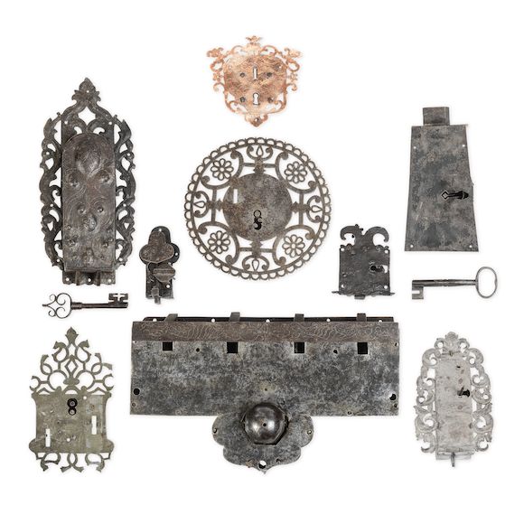 Bonhams : A group of nine Continental locks Probably 17th and 18th ...