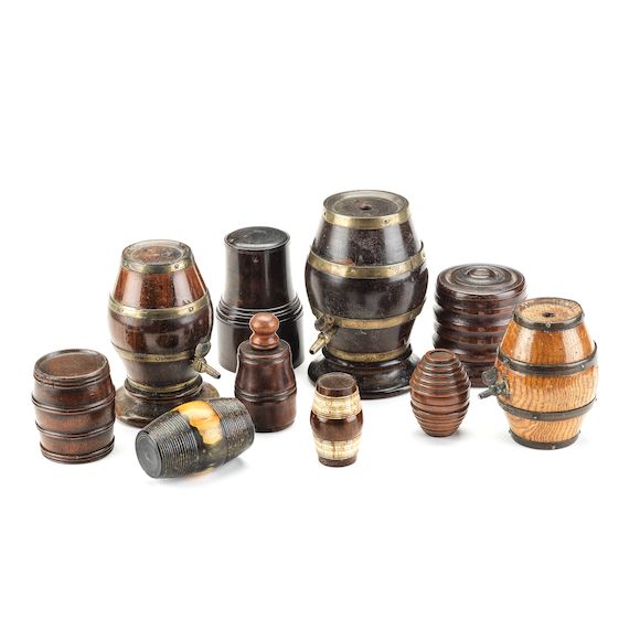 Bonhams : A collection of three Victorian brass bound string barrels ...