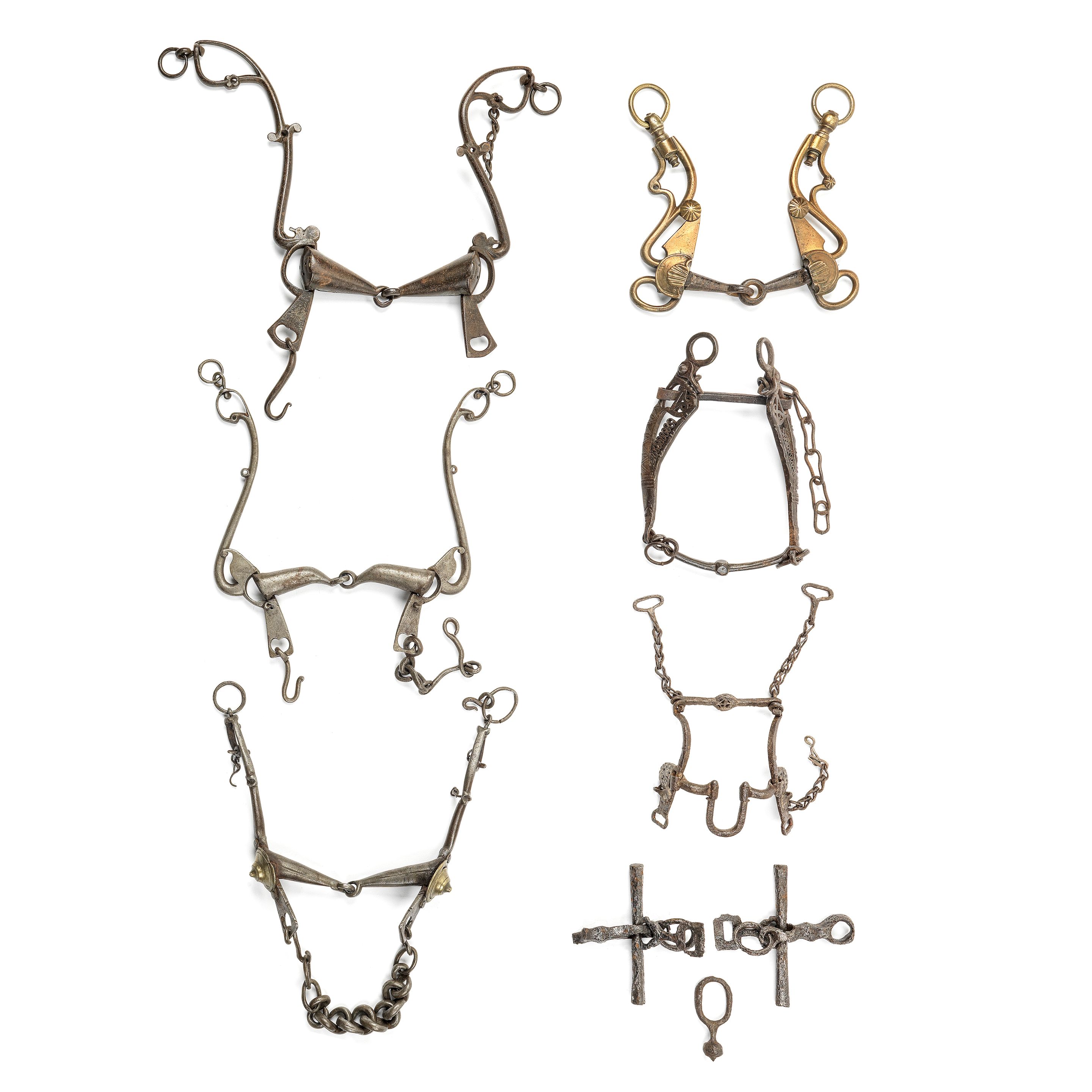 Bonhams : Eight Continental horse bits Late 16th/17th century, mostly ...