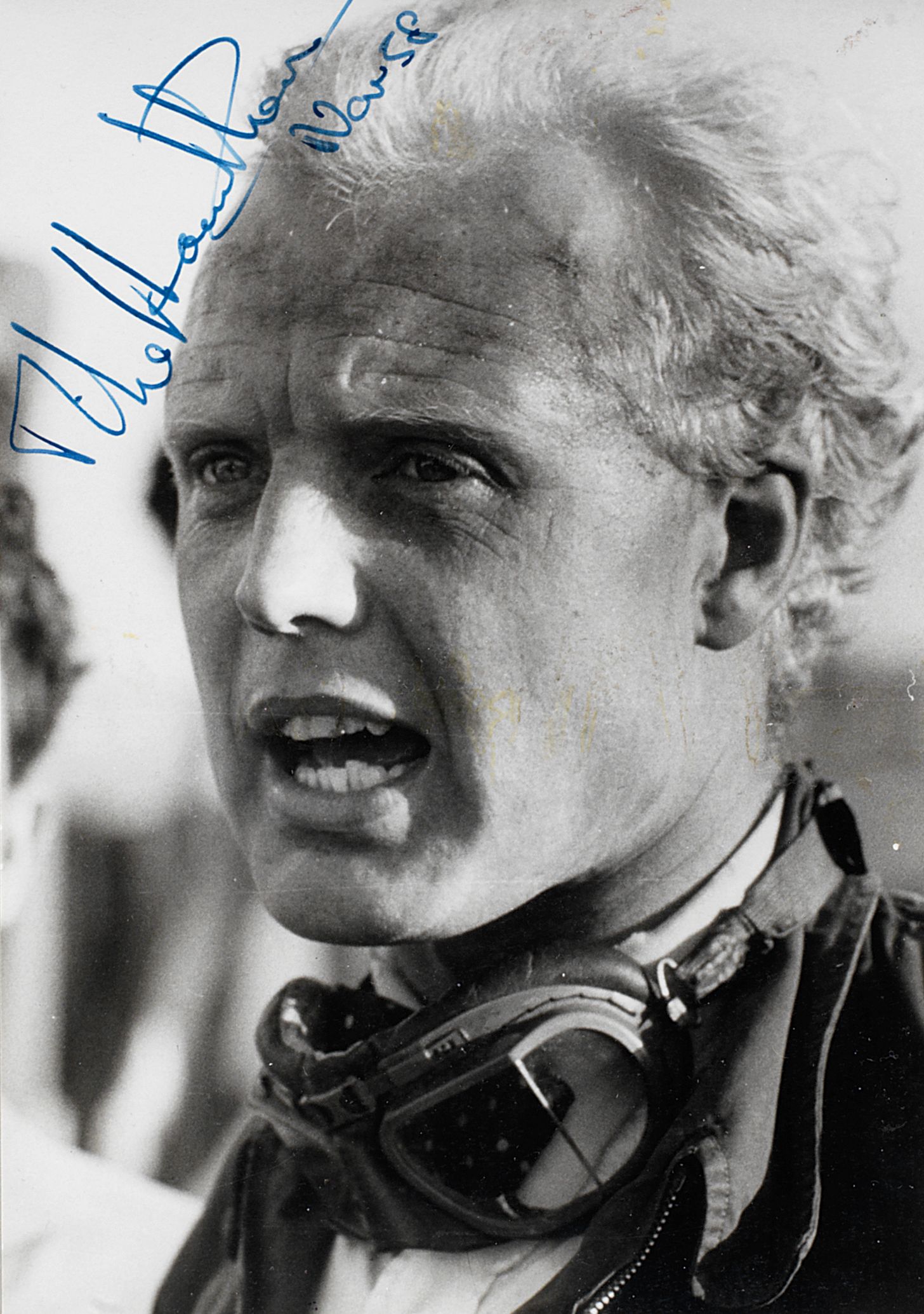 Bonhams Cars : A signed photograph of Mike Hawthorn, dated 1958,