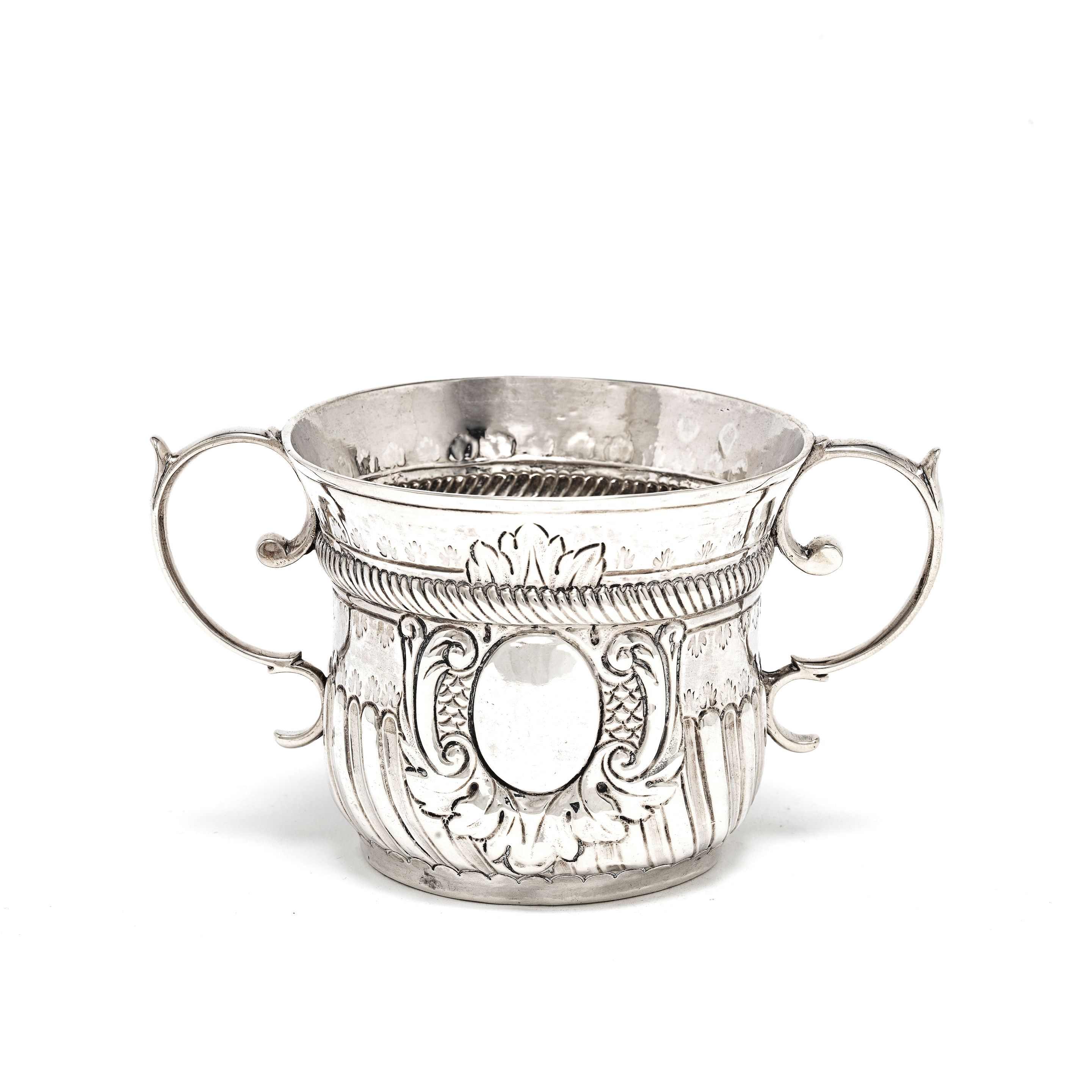 Bonhams : An 18th century Irish silver porringer maker's mark IW