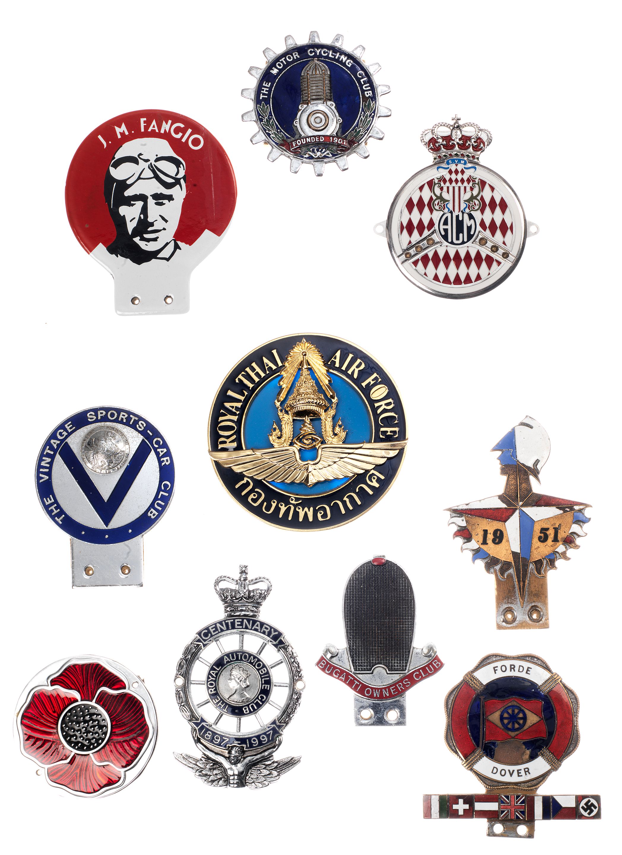 Bonhams Cars : Ten assorted car badges, ((10))