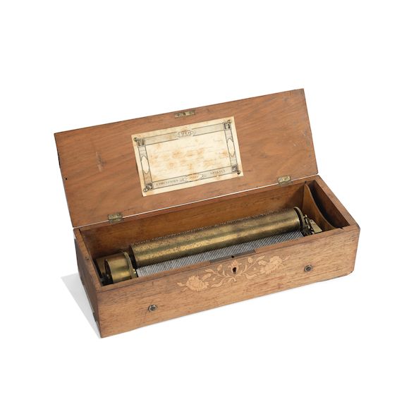 Bonhams : A Keywind cylinder Musical Box, Swiss, mid 19th century,