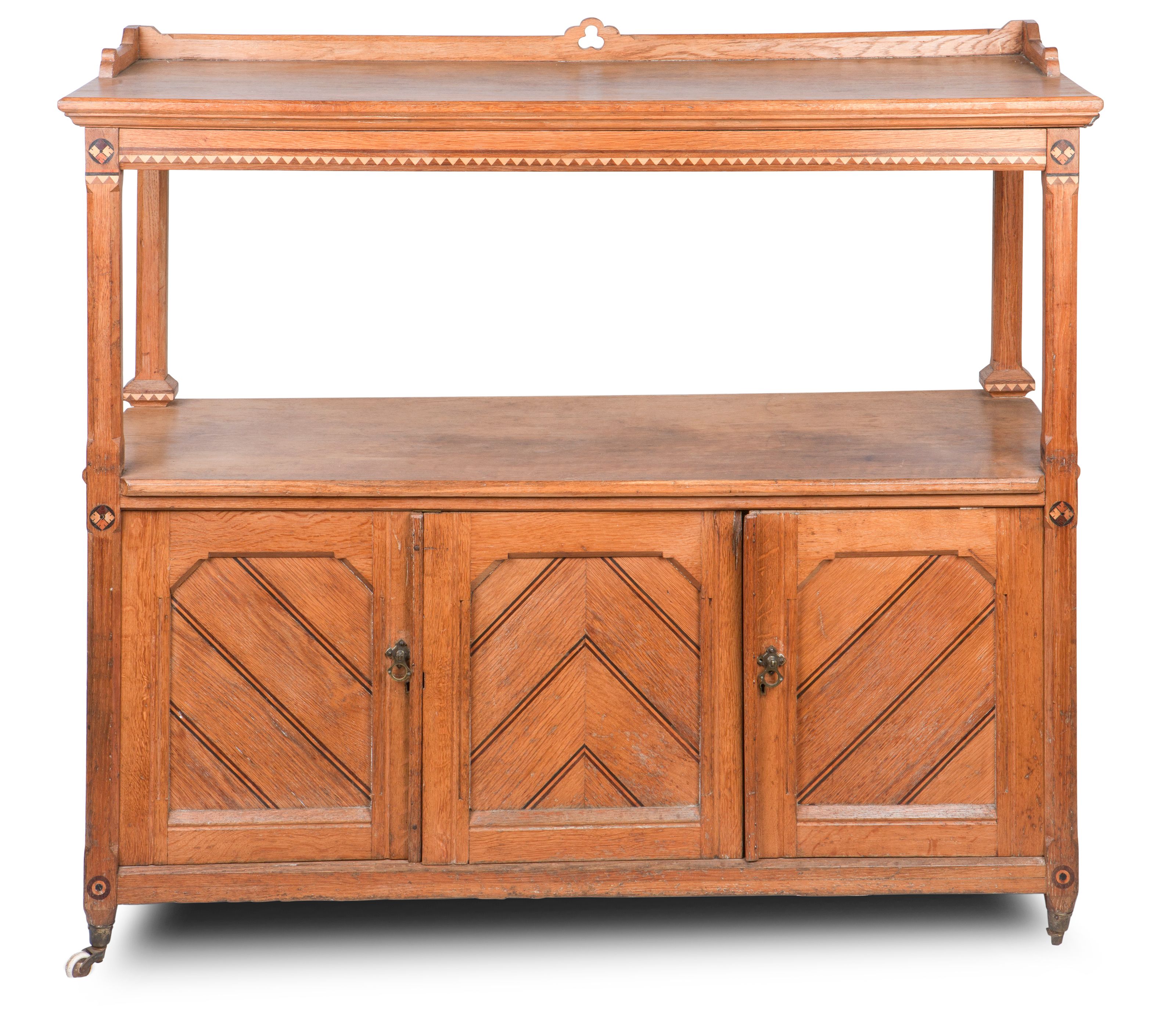 Bonhams : A late Victorian light oak buffet with aesthetic motifs (2)