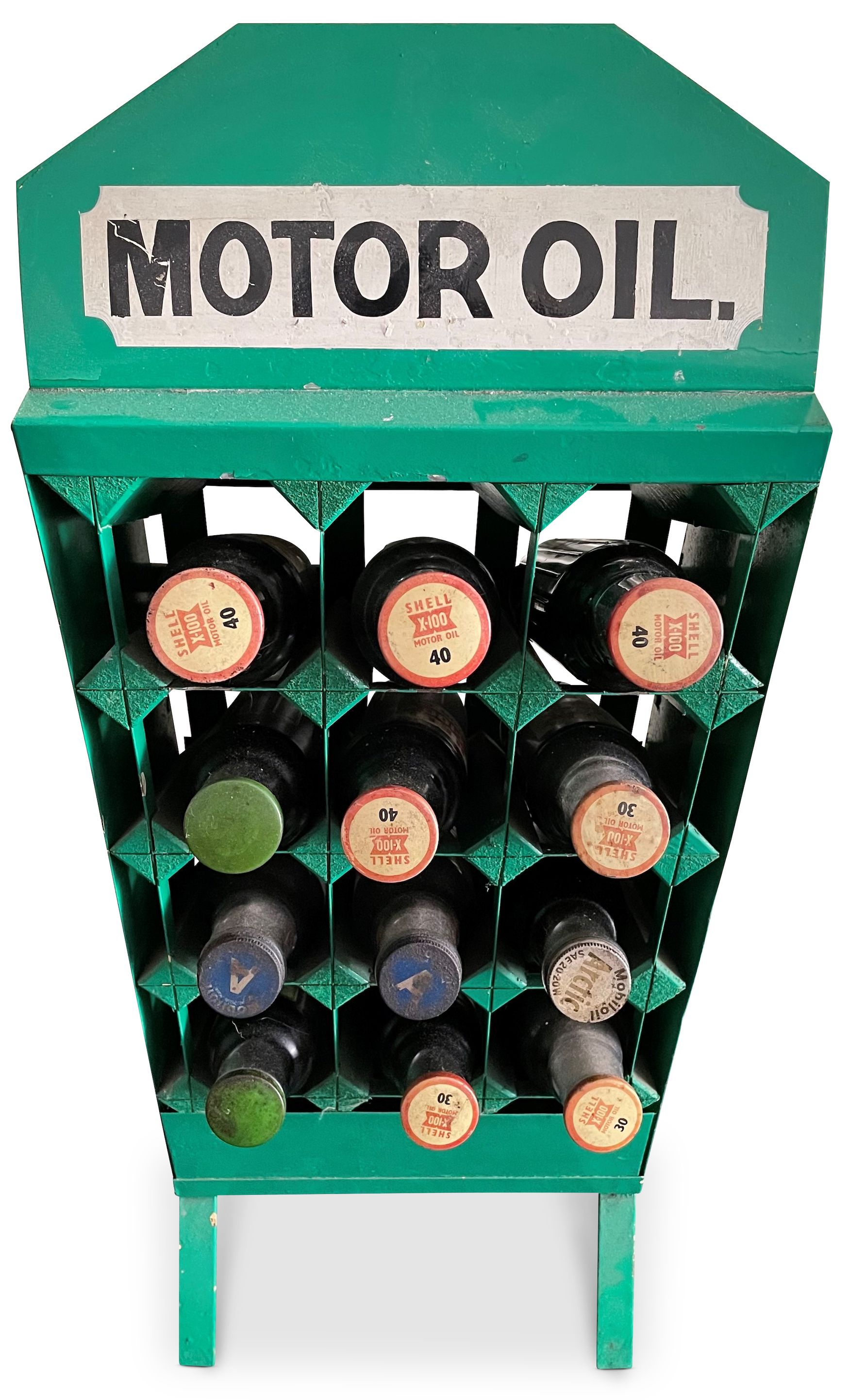 Bonhams Cars : A forecourt "Motor Oil" bottle rack,