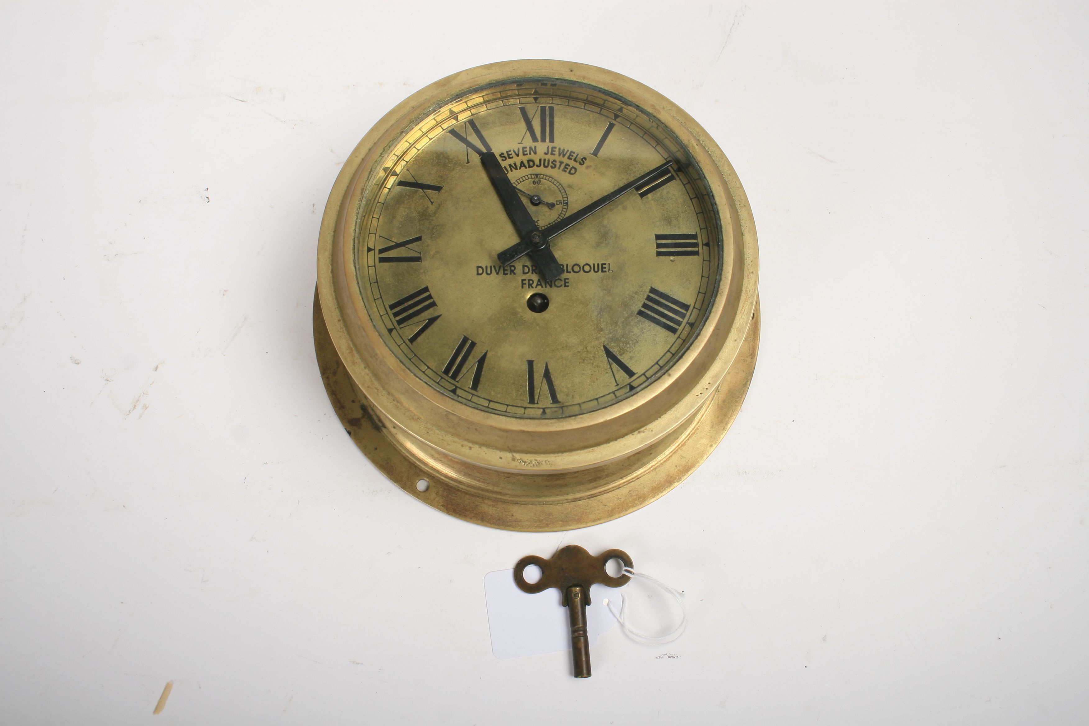 Bonhams Cars : A brass bulkhead clock by Duver Drey Bloquel of France ...