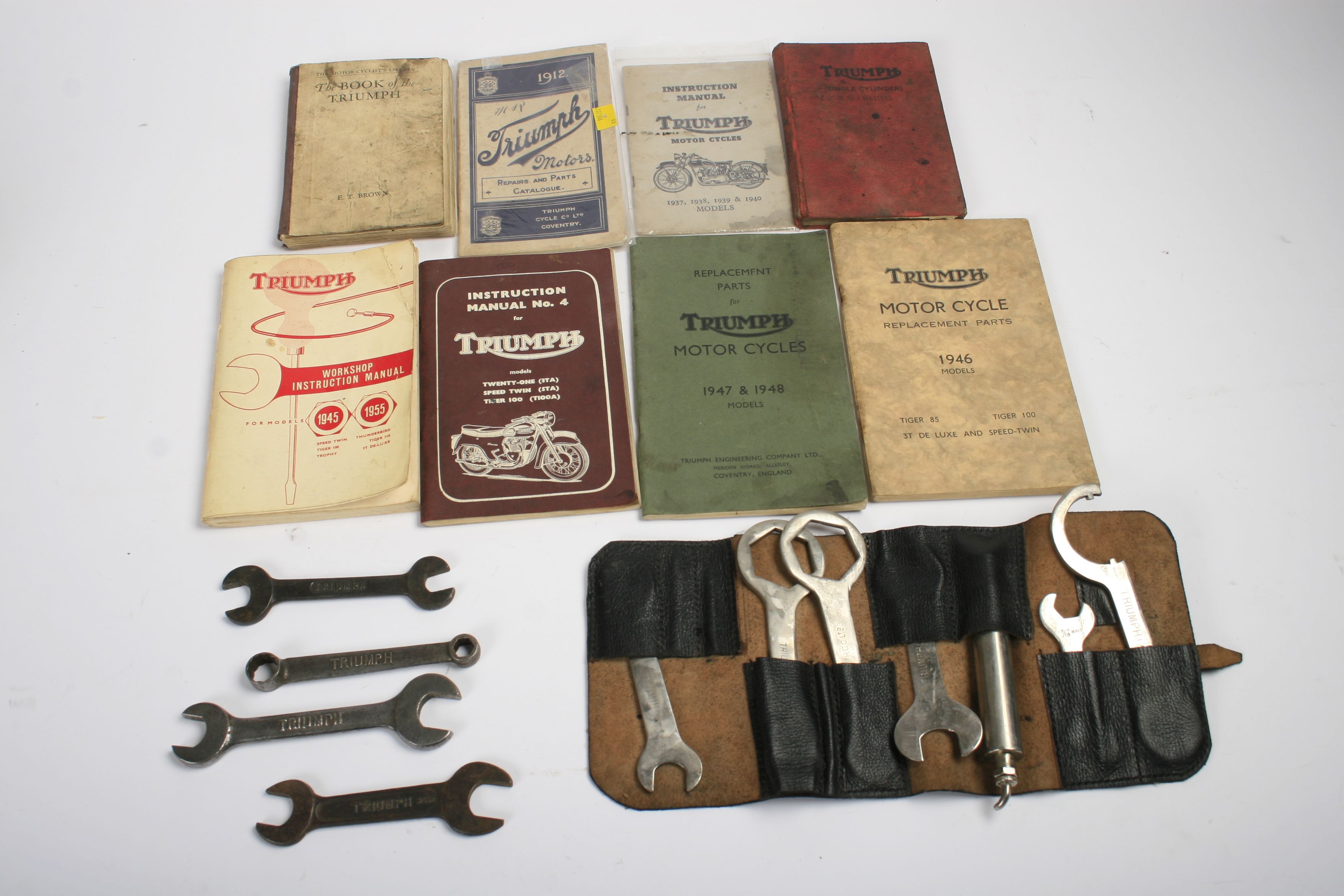 Bonhams Cars : Triumph motorcycle tools and publications, ((Qty))